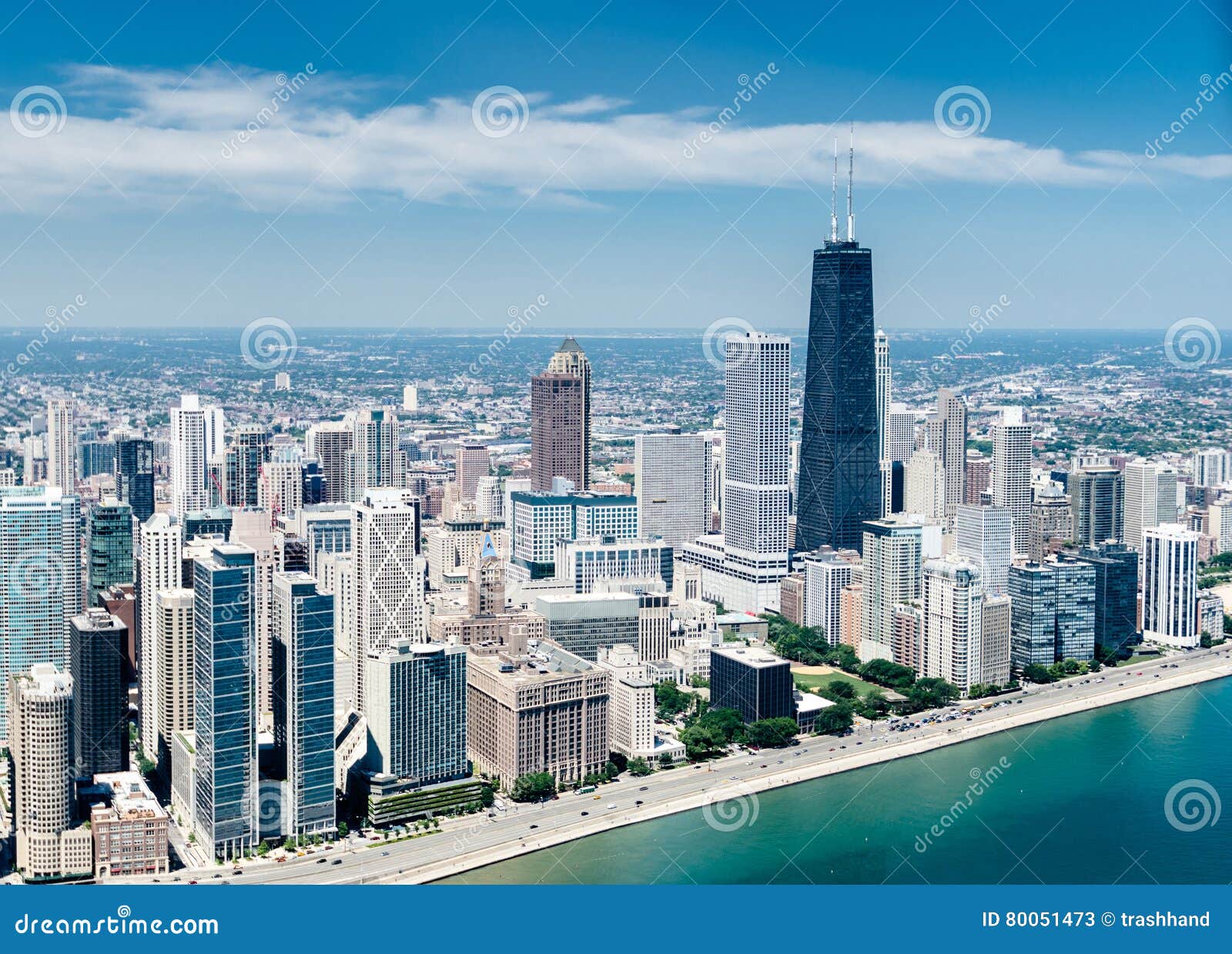 Aerial View of the Chicago Skyline from an Helicopter Stock Image ...
