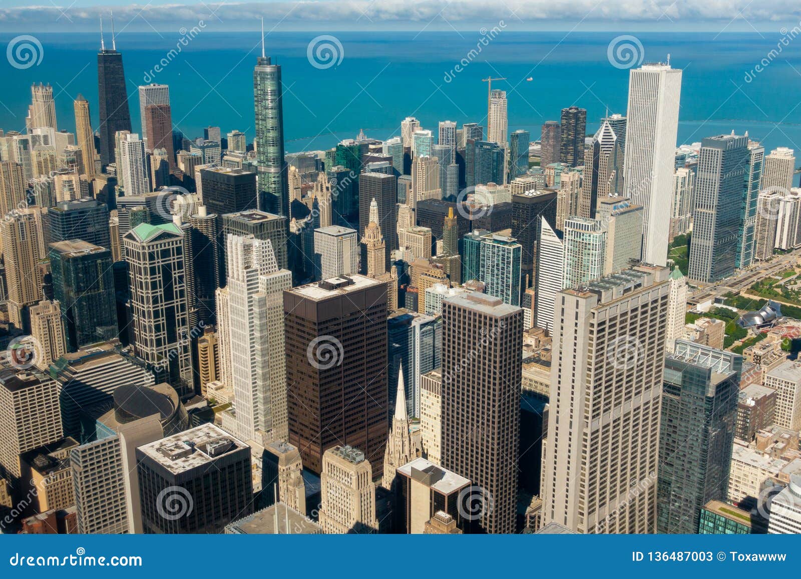 Aerial View of Chicago Skyscrapers Stock Image - Image of illinois ...