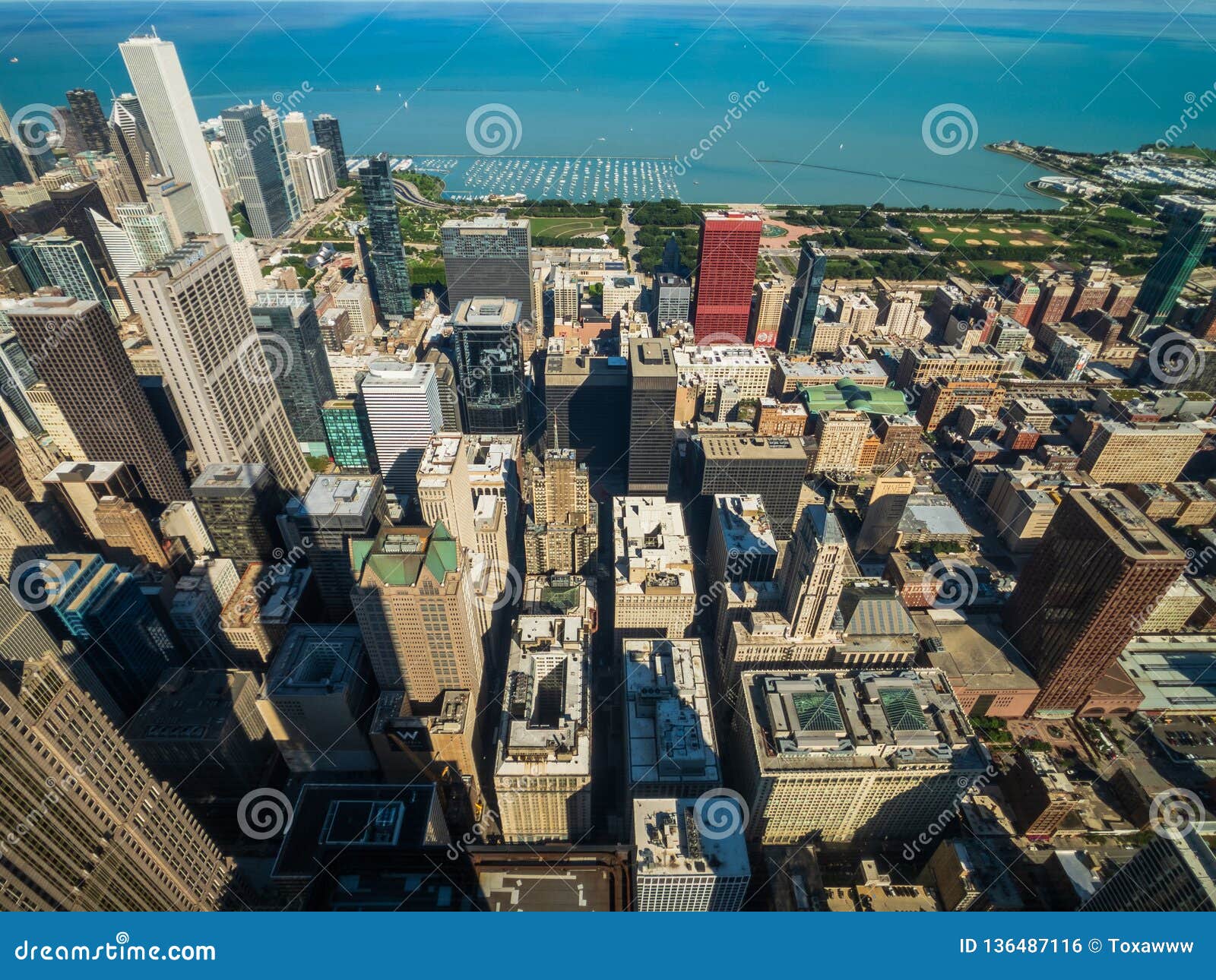 Aerial View of Chicago Skyscrapers Stock Photo - Image of landmark ...