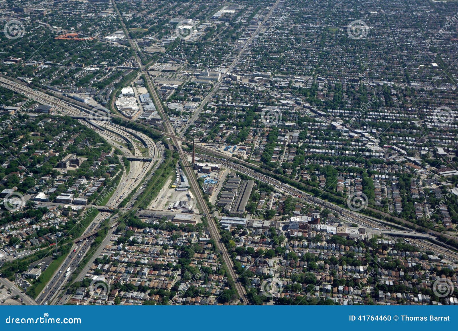 Aerial View of Chicago Traffic Stock Photo - Image of interstate ...