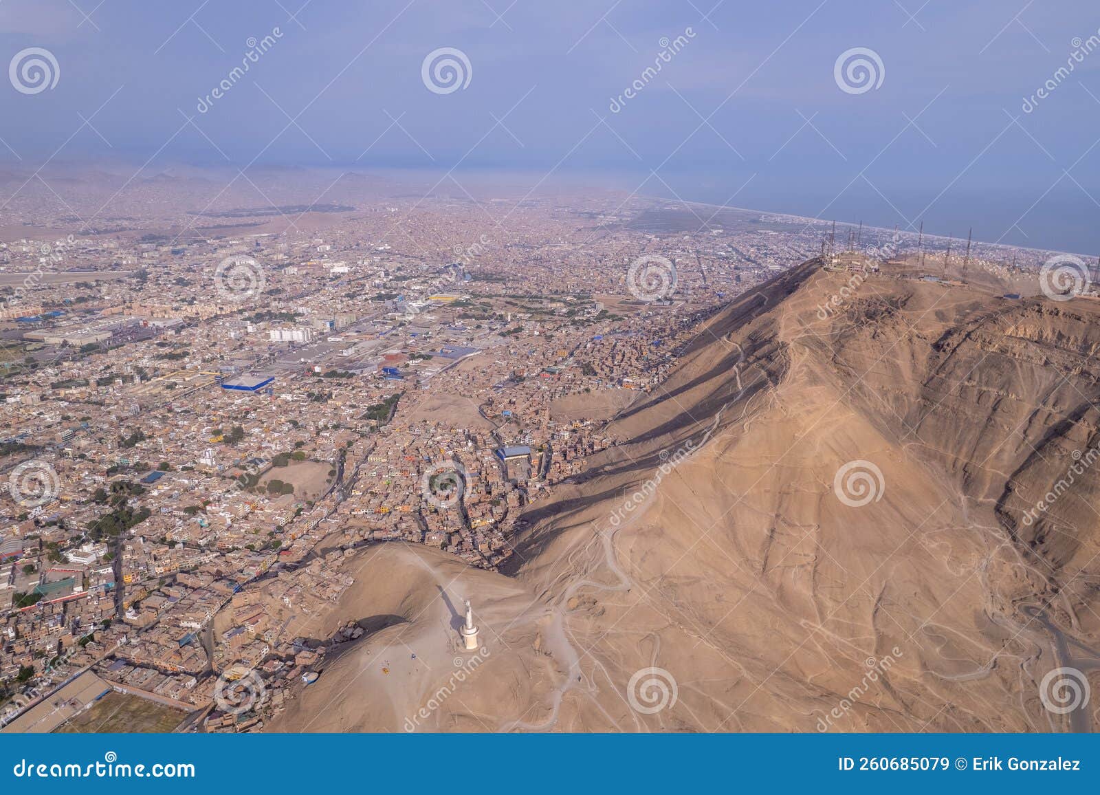 Aerial View of the Chorrillos Boardwalk in Lima Stock Image - Image of ...