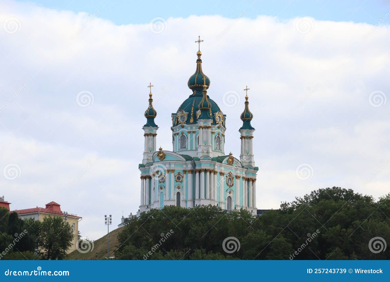 Aerial View of Church Building Facade in Kyiv Stock Image - Image of ...