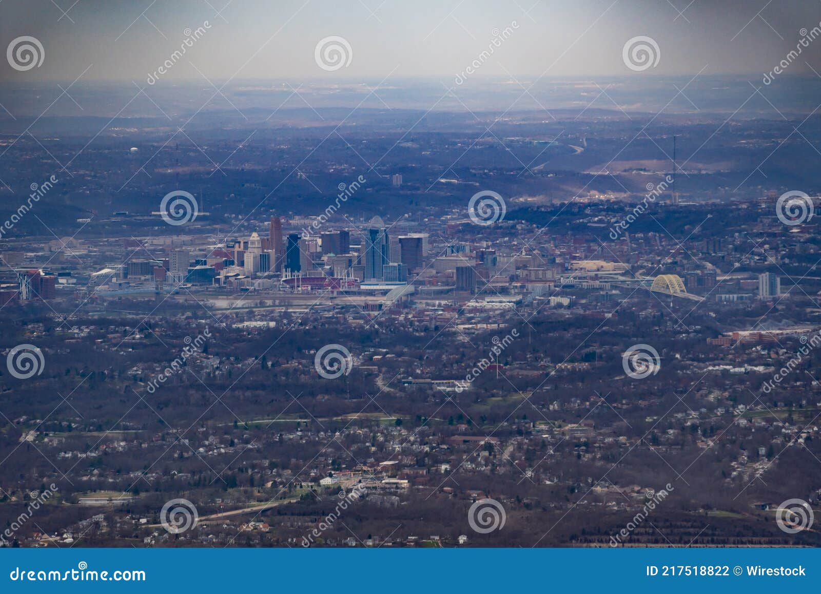 Aerial view of Cincinnati stock photo. Image of cityscape - 217518822