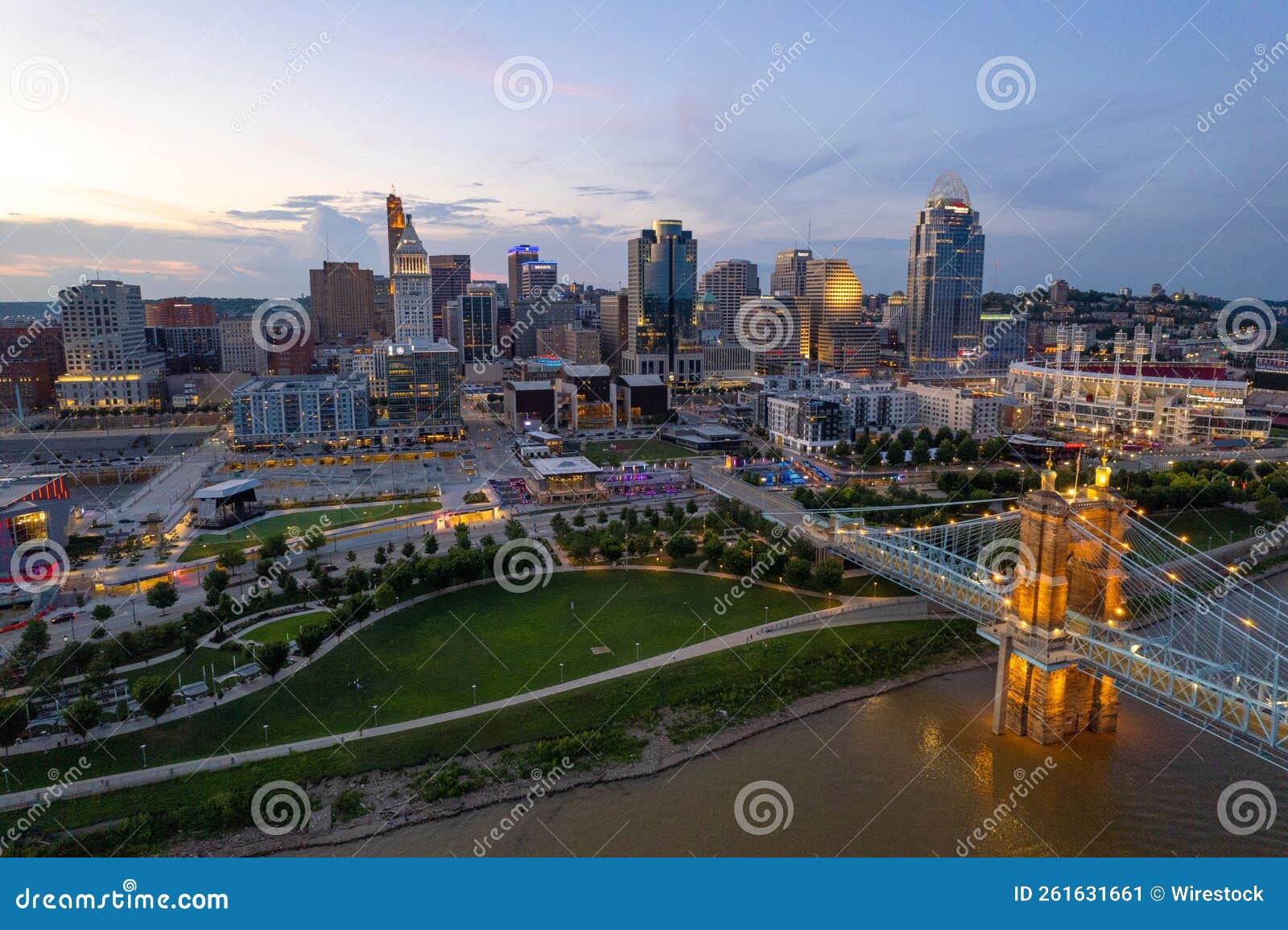Aerial View of Cincinnati Ohio during Sunset. USA Editorial Photo ...