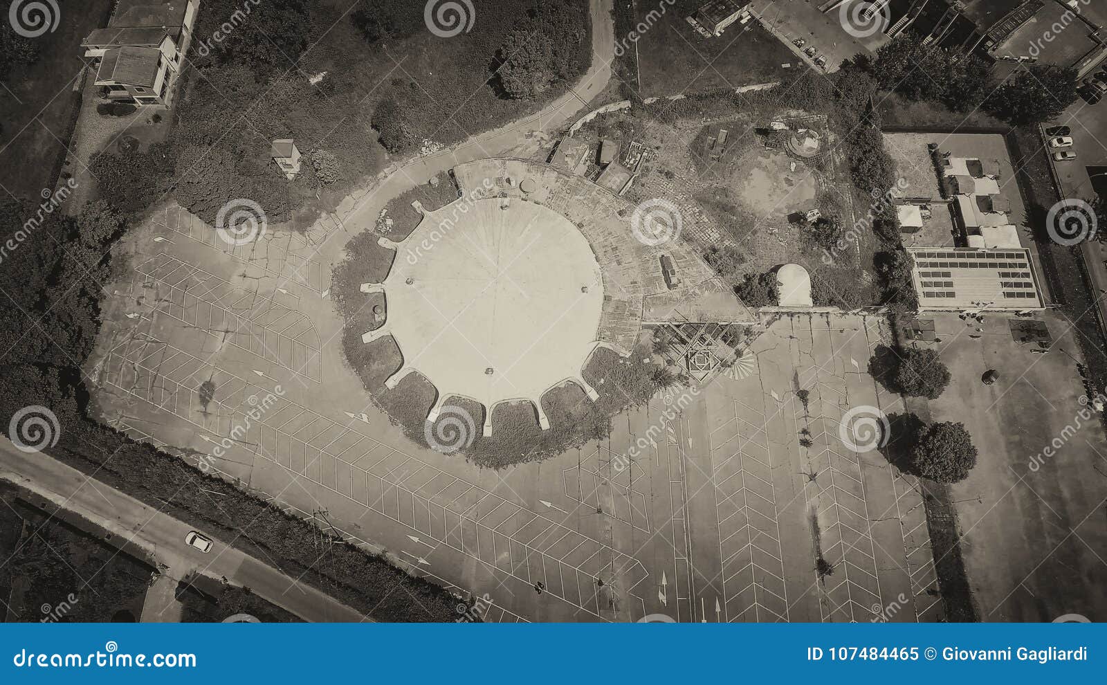 Aerial View of Circular Sport Game Stadium Stock Image - Image of lucca ...