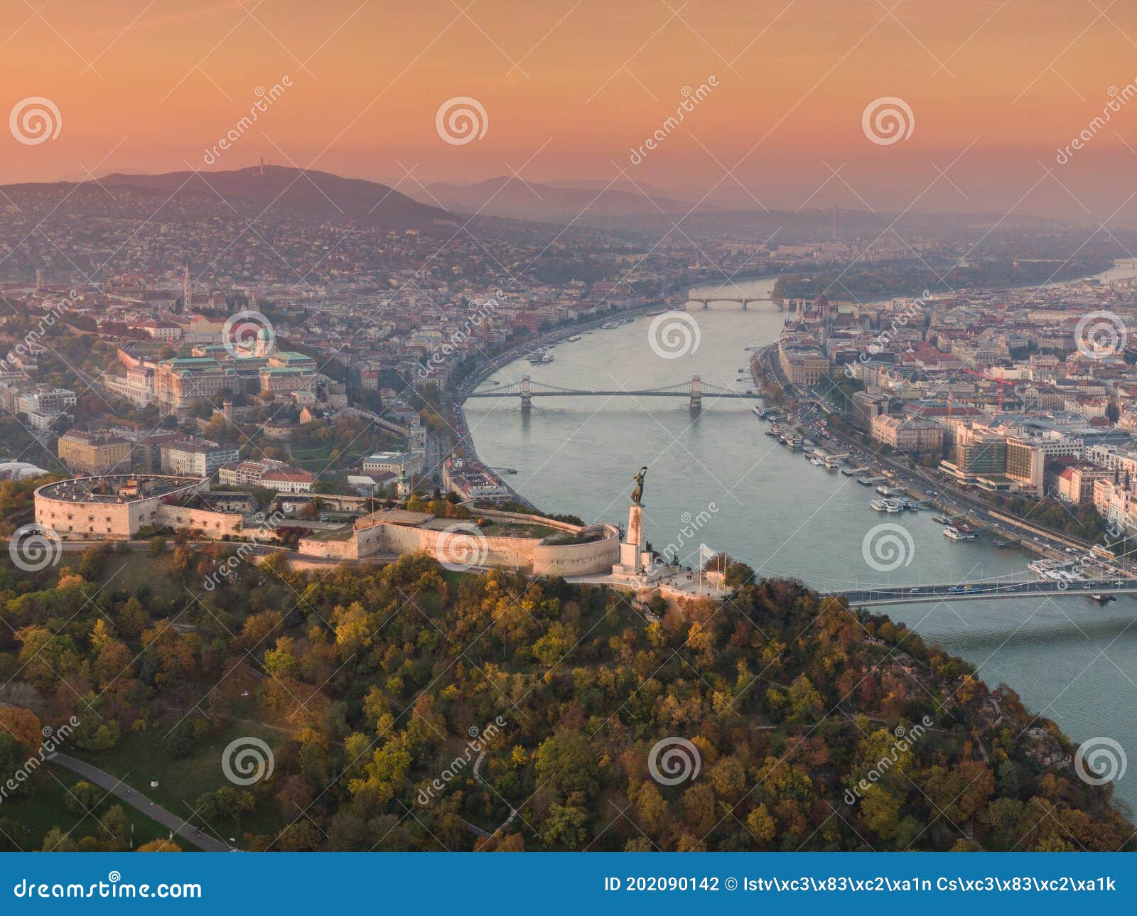 Aerial View of Citadella Budapest Stock Photo - Image of citadella ...