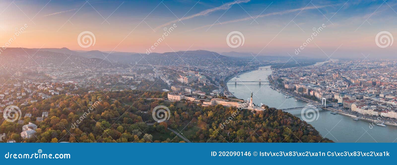 Aerial View of Citadella Budapest Stock Photo - Image of citadella ...