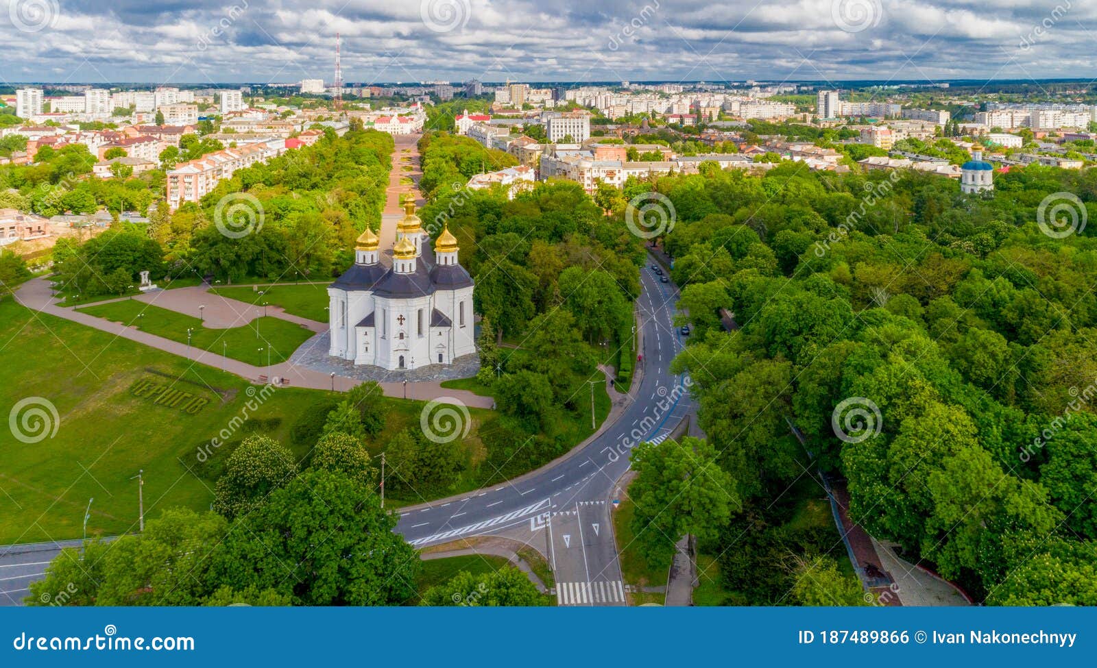 Aerial View of the City of Chernihiv Stock Photo - Image of church ...
