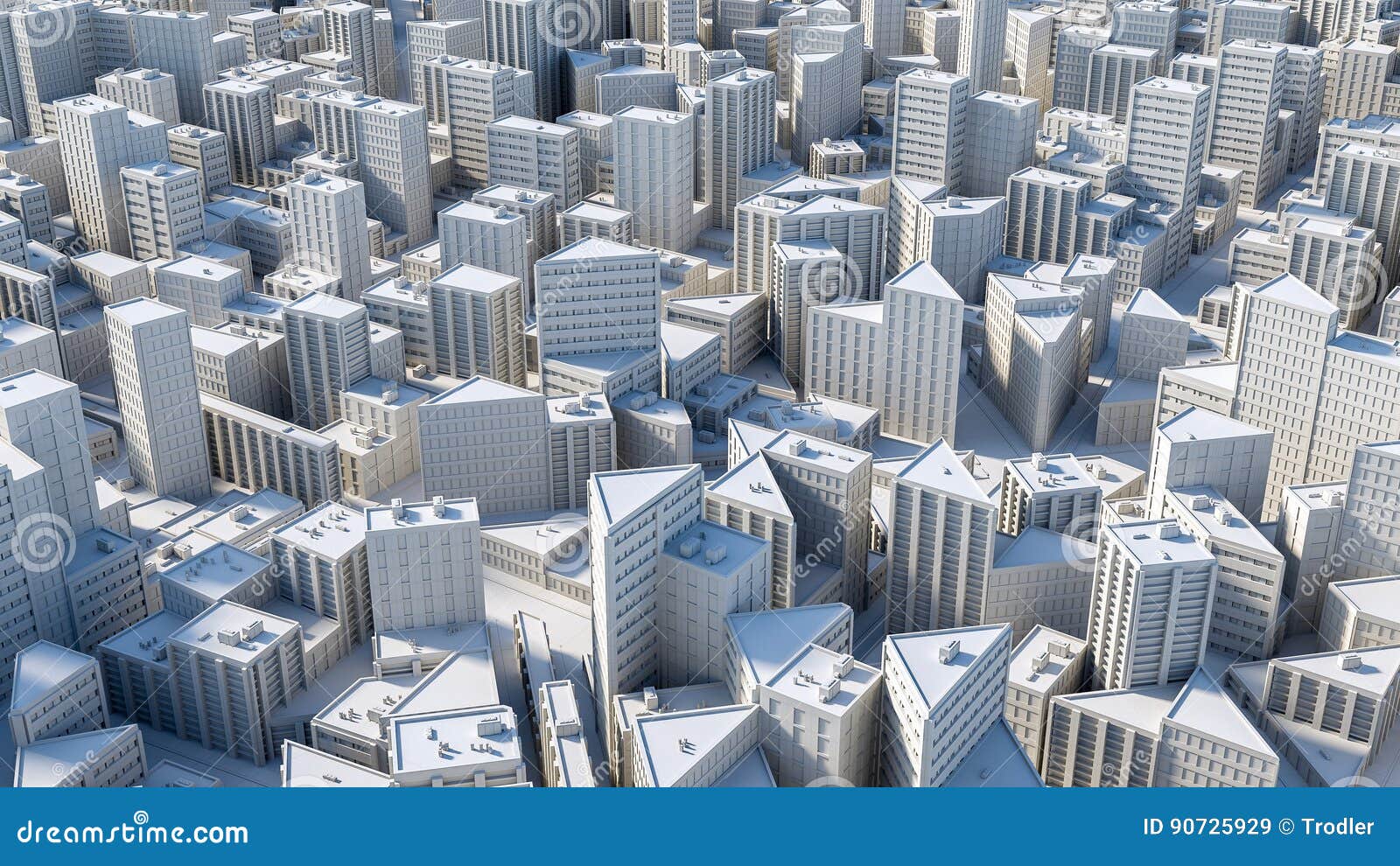 Aerial View on the City Concept. 3d Rendering Stock Illustration ...