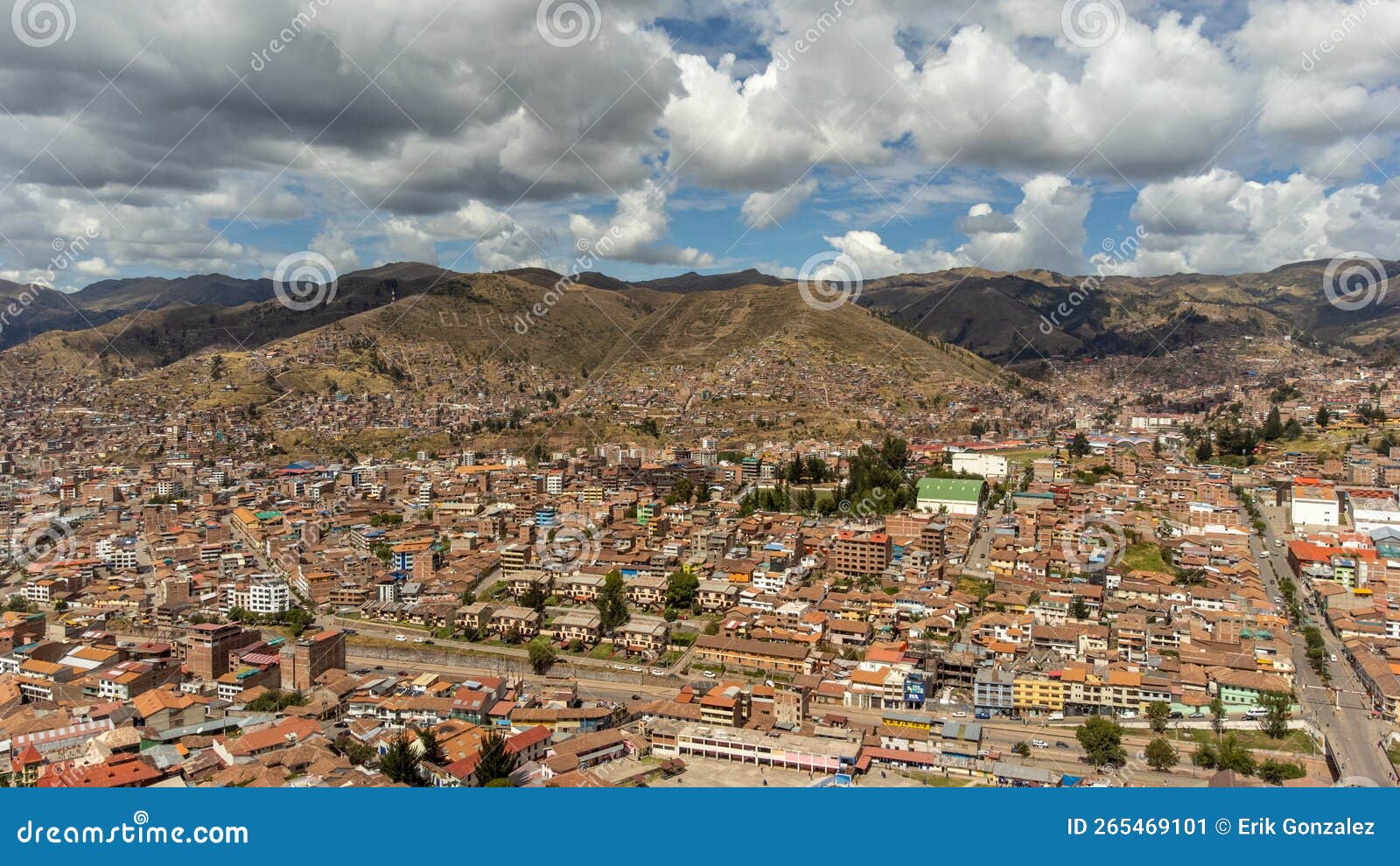 Aerial View of the City of Cusco Stock Image - Image of peru, daylight ...