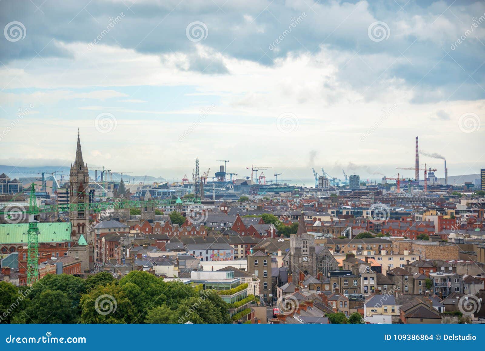 Aerial View of the City of Dublin Ireland Stock Photo - Image of ...