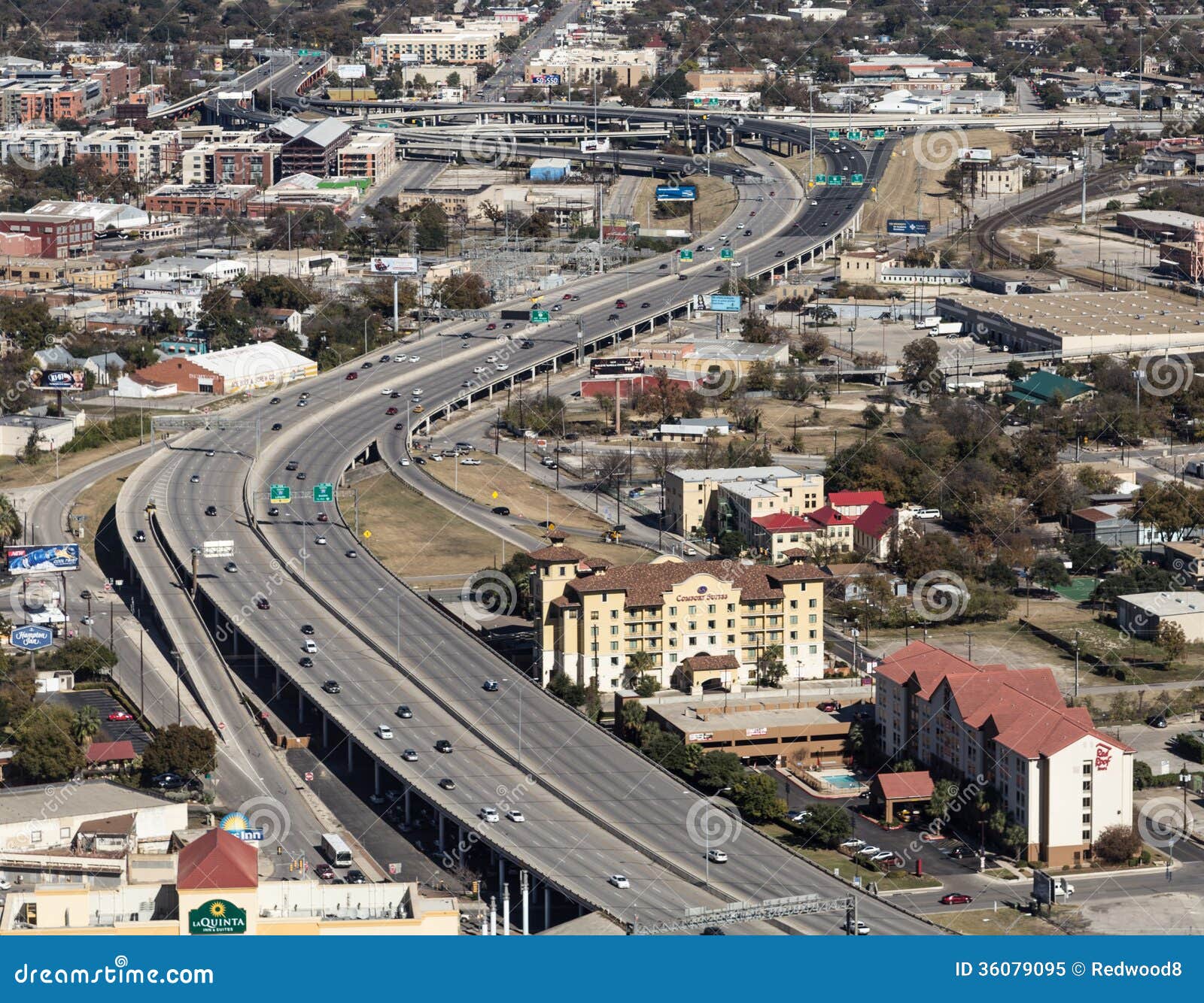 Aerial View of a City Freeway Editorial Image - Image of vehicles ...