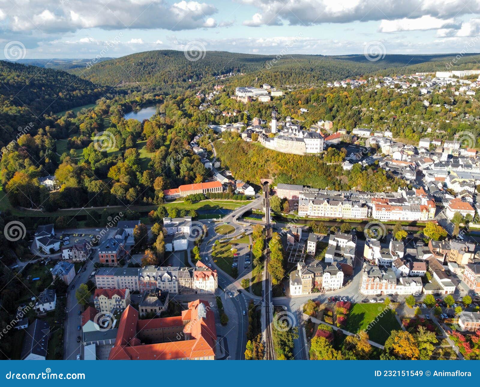 Aerial View of the City of Greiz in Thuringia Germany Editorial Stock ...