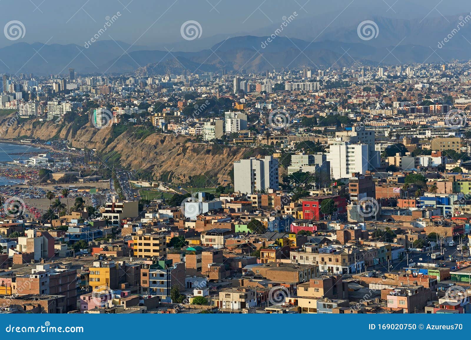 Lima, Peru stock photo. Image of crowded, cliff, town - 169020750