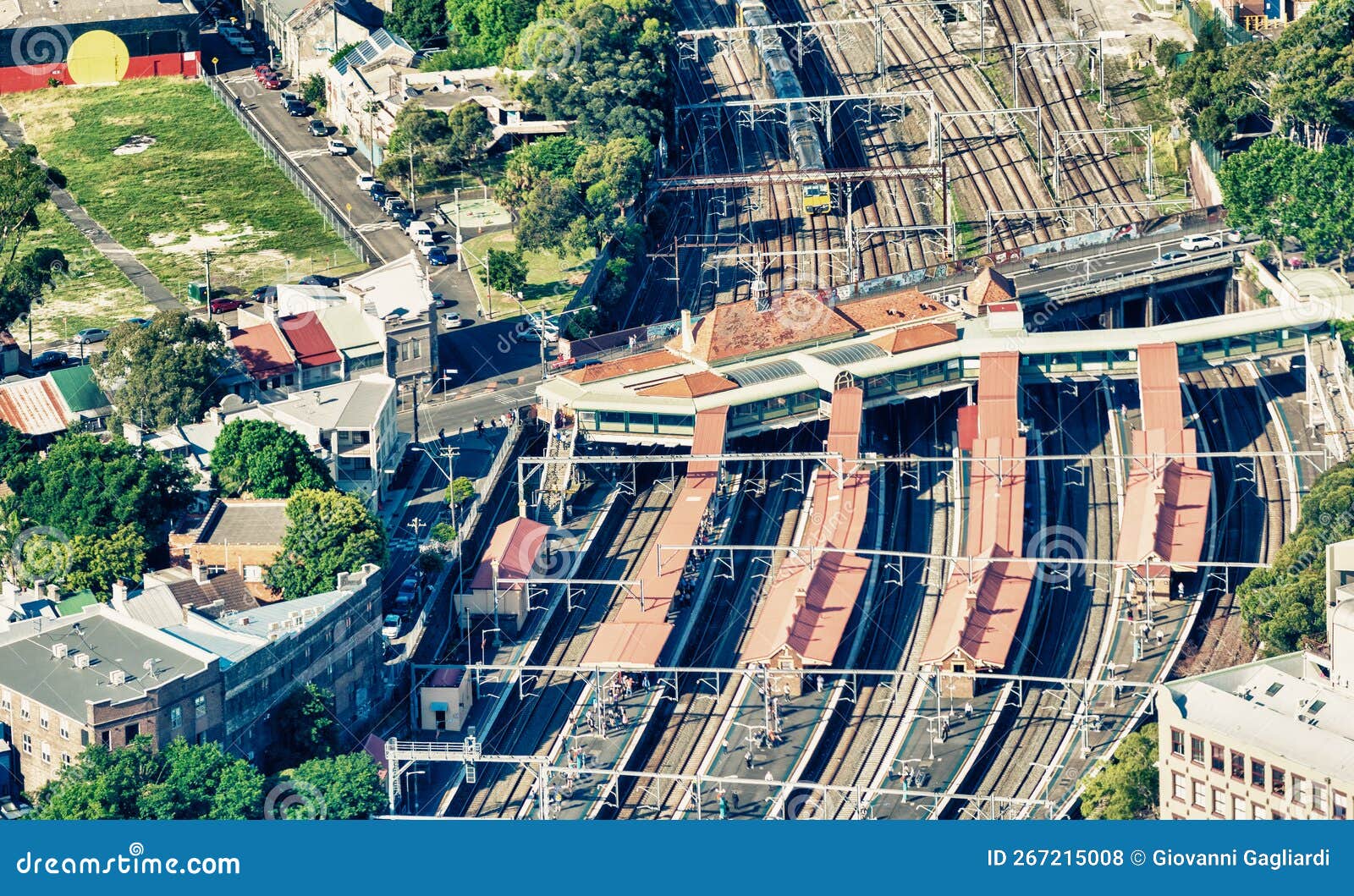 Aerial View of City Major Train Station Stock Photo - Image of ...