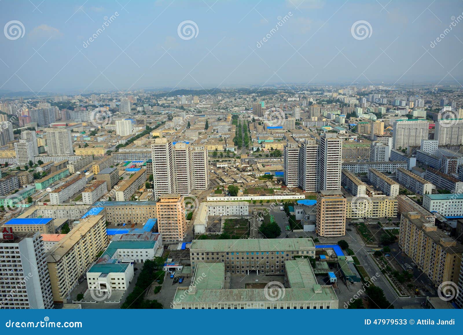 Aerial View of the City, Pyongyang, North-Korea Stock Image - Image of ...