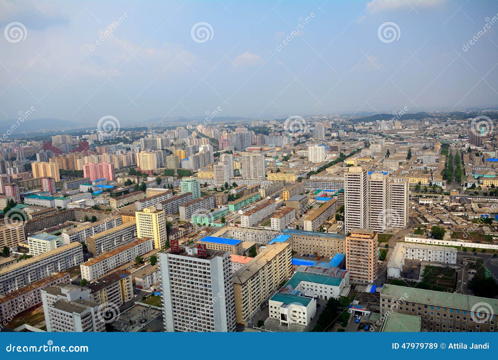 Aerial View of the City, Pyongyang, North-Korea Stock Image - Image of ...
