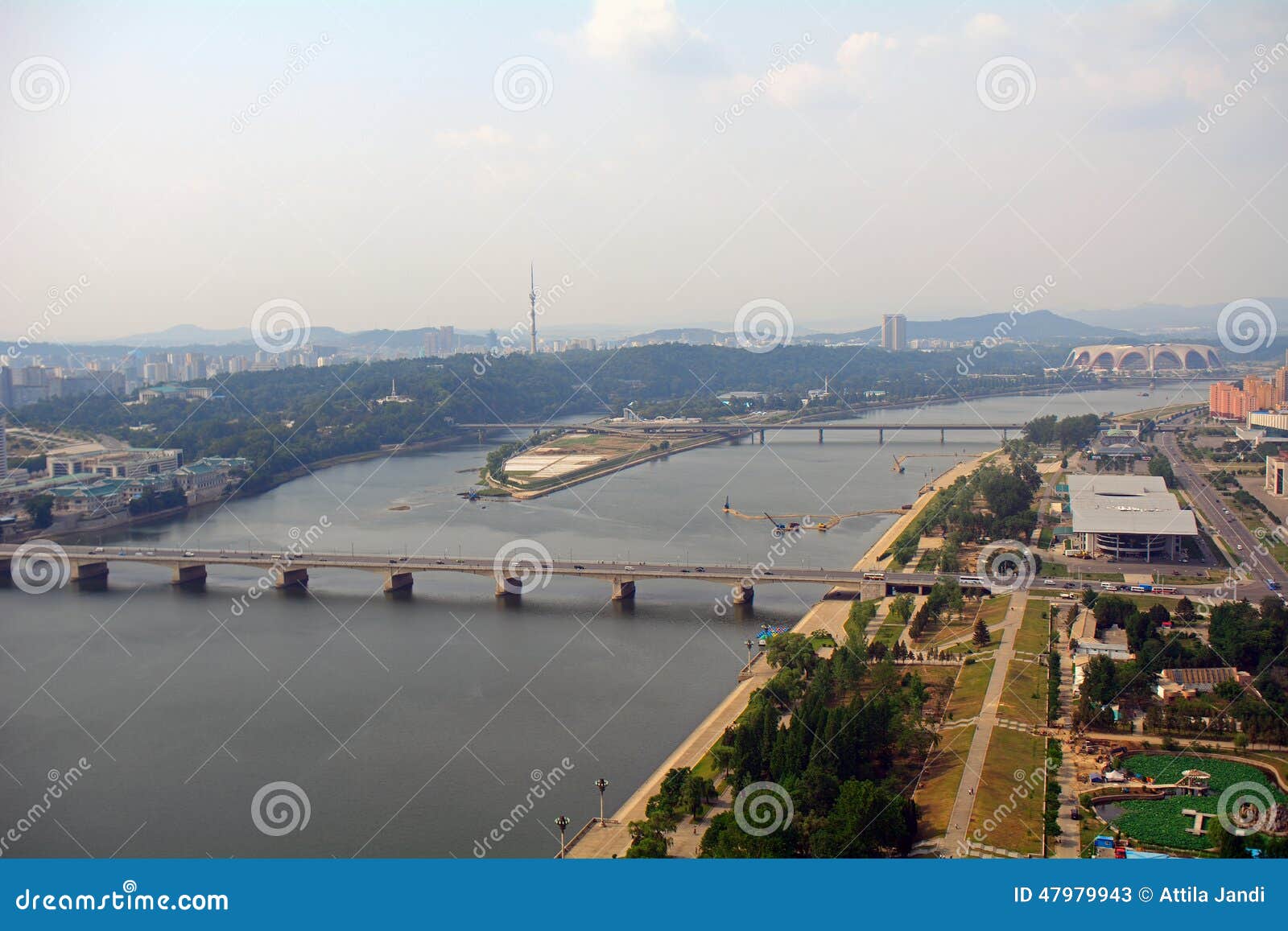 Aerial View of the City, Pyongyang, North-Korea Stock Image - Image of ...