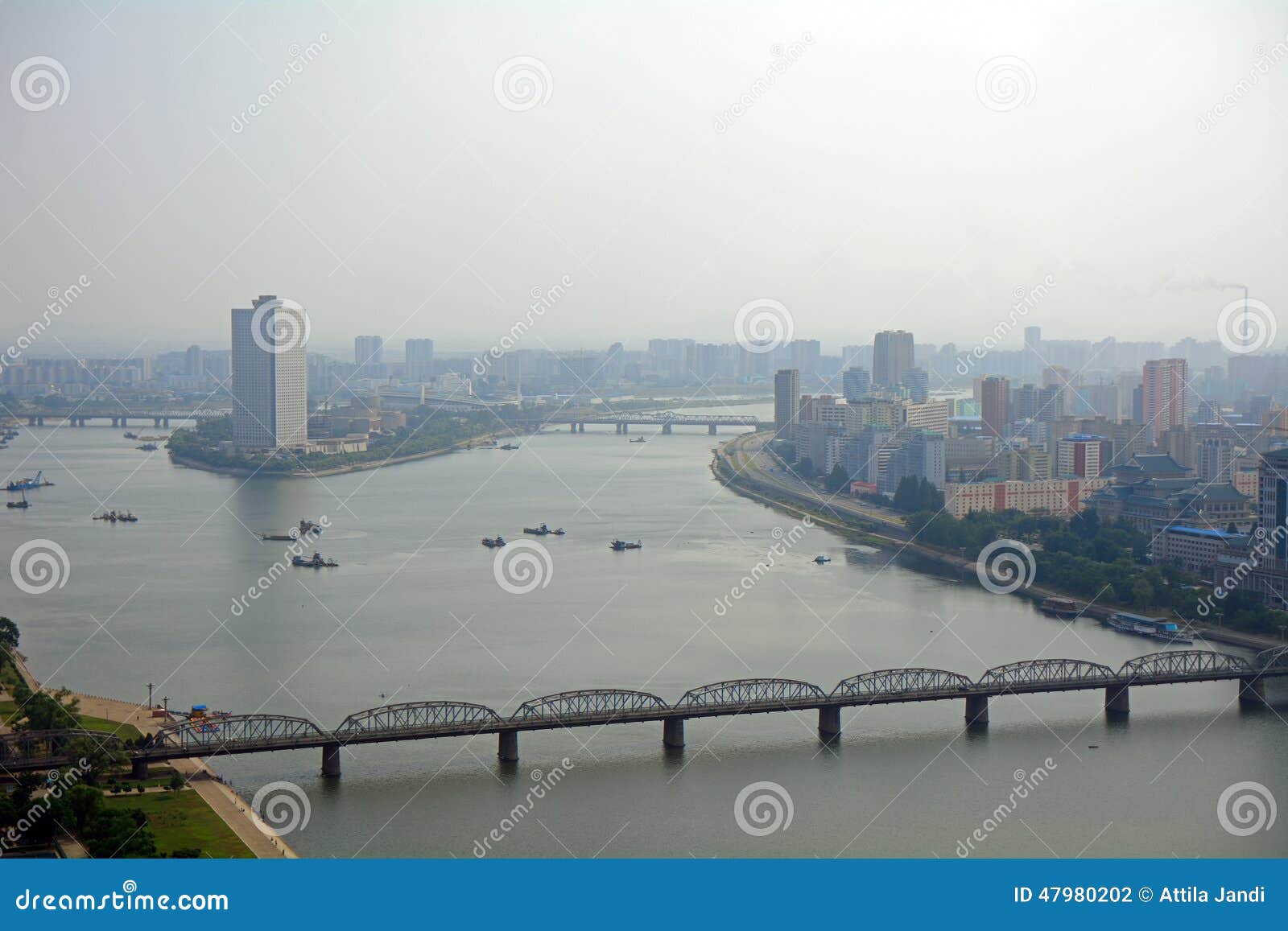 Aerial View of the City, Pyongyang, North-Korea Stock Photo - Image of ...