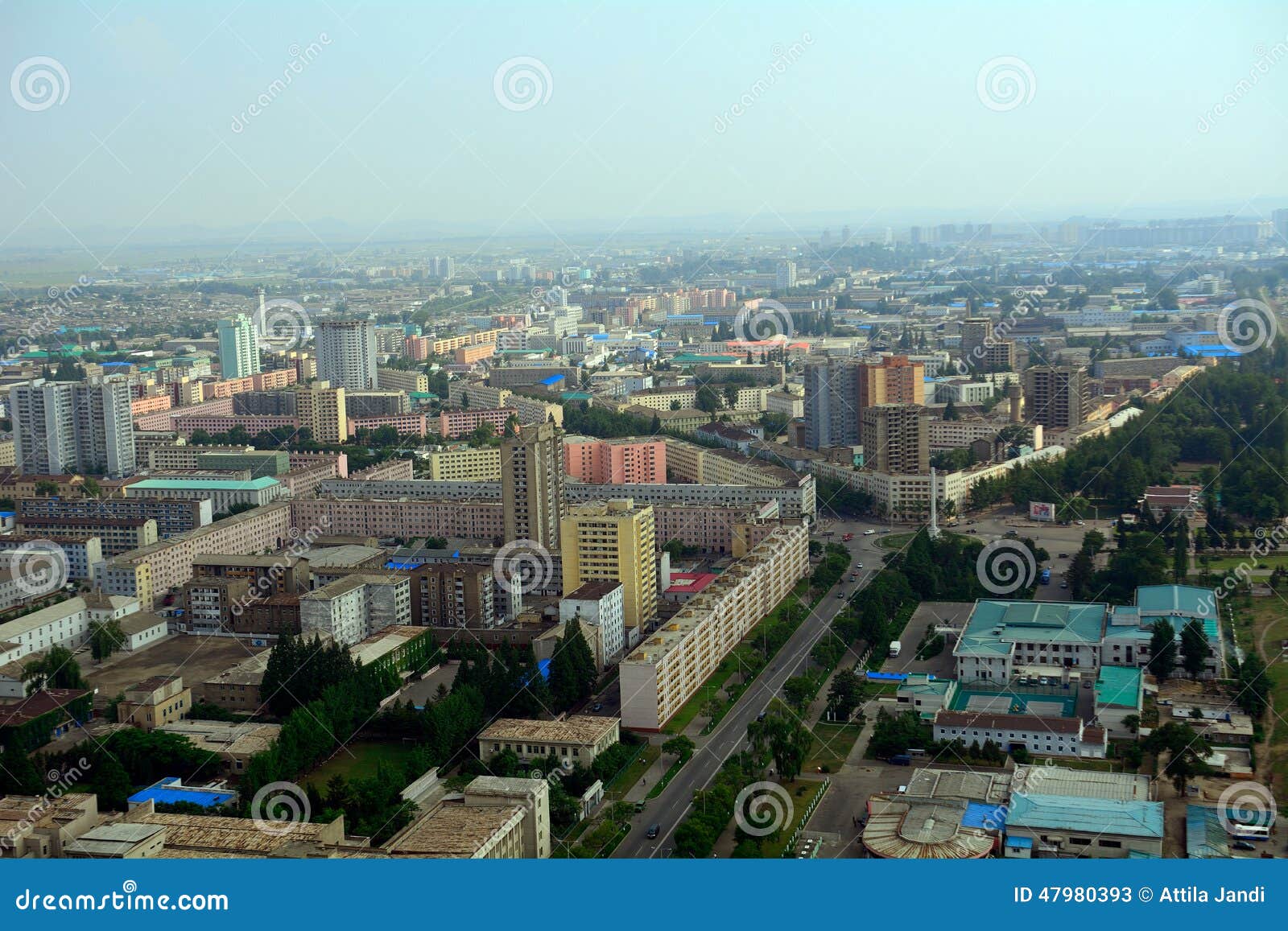 Aerial View of the City, Pyongyang, North-Korea Stock Image - Image of ...