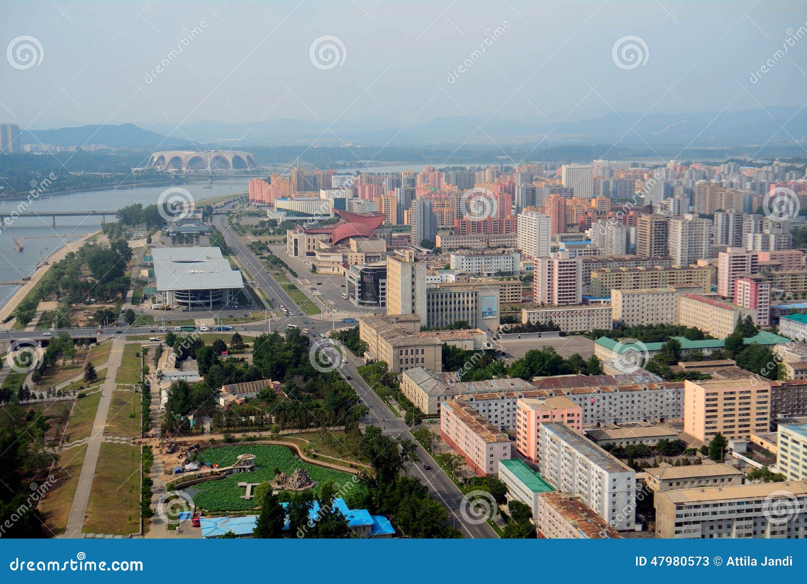 Aerial View of the City, Pyongyang, North-Korea Stock Image - Image of ...