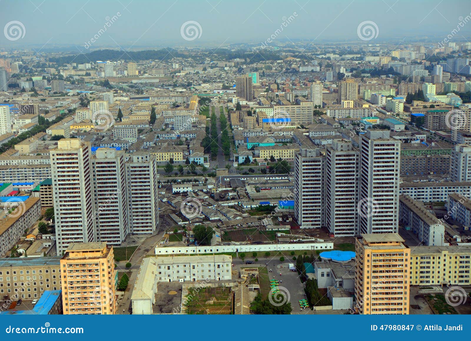 Aerial View of the City, Pyongyang, North-Korea Stock Image - Image of ...