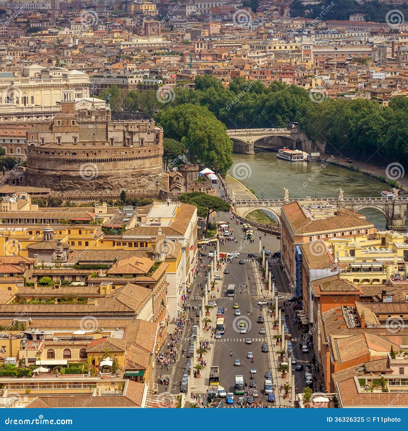 Aerial view of city Rome stock image. Image of panorama - 36326325