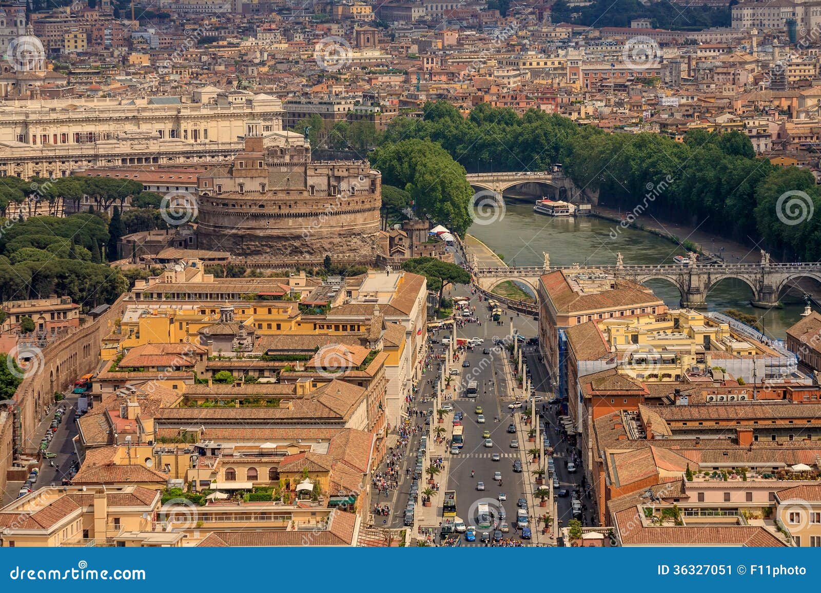 Aerial view of city Rome stock image. Image of medieval - 36327051