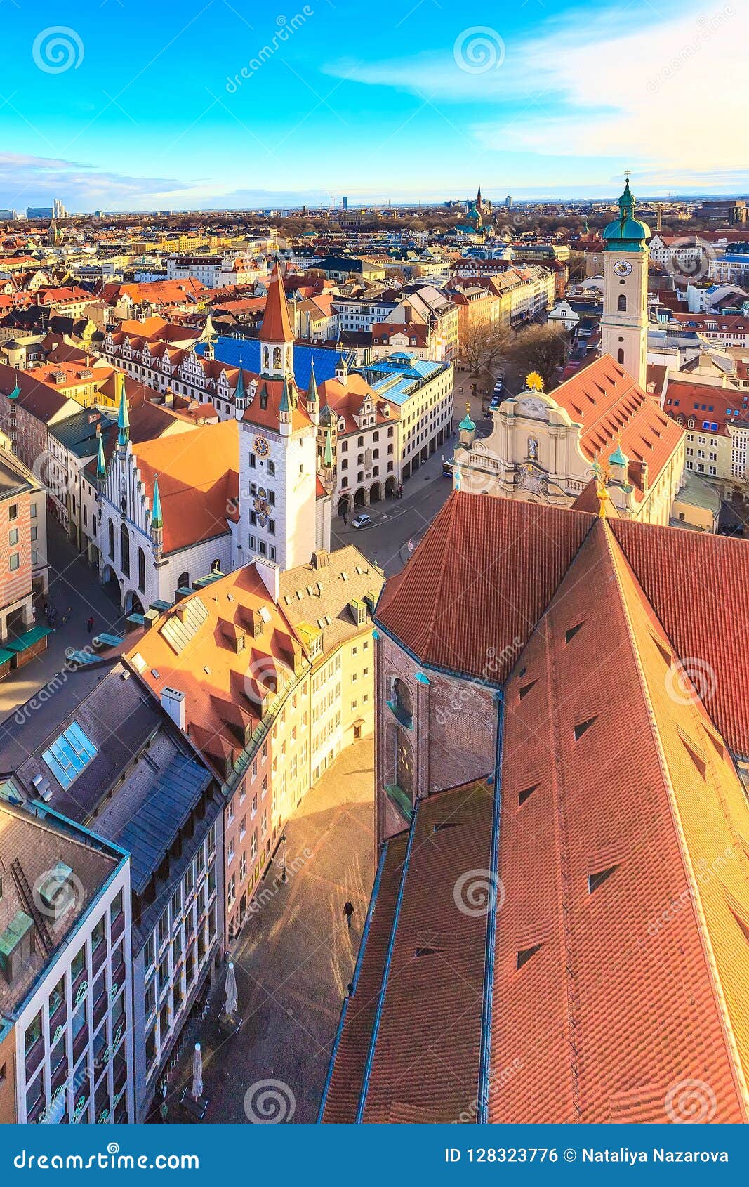 Aerial View and City Skyline in Munich, Germany Stock Photo - Image of ...