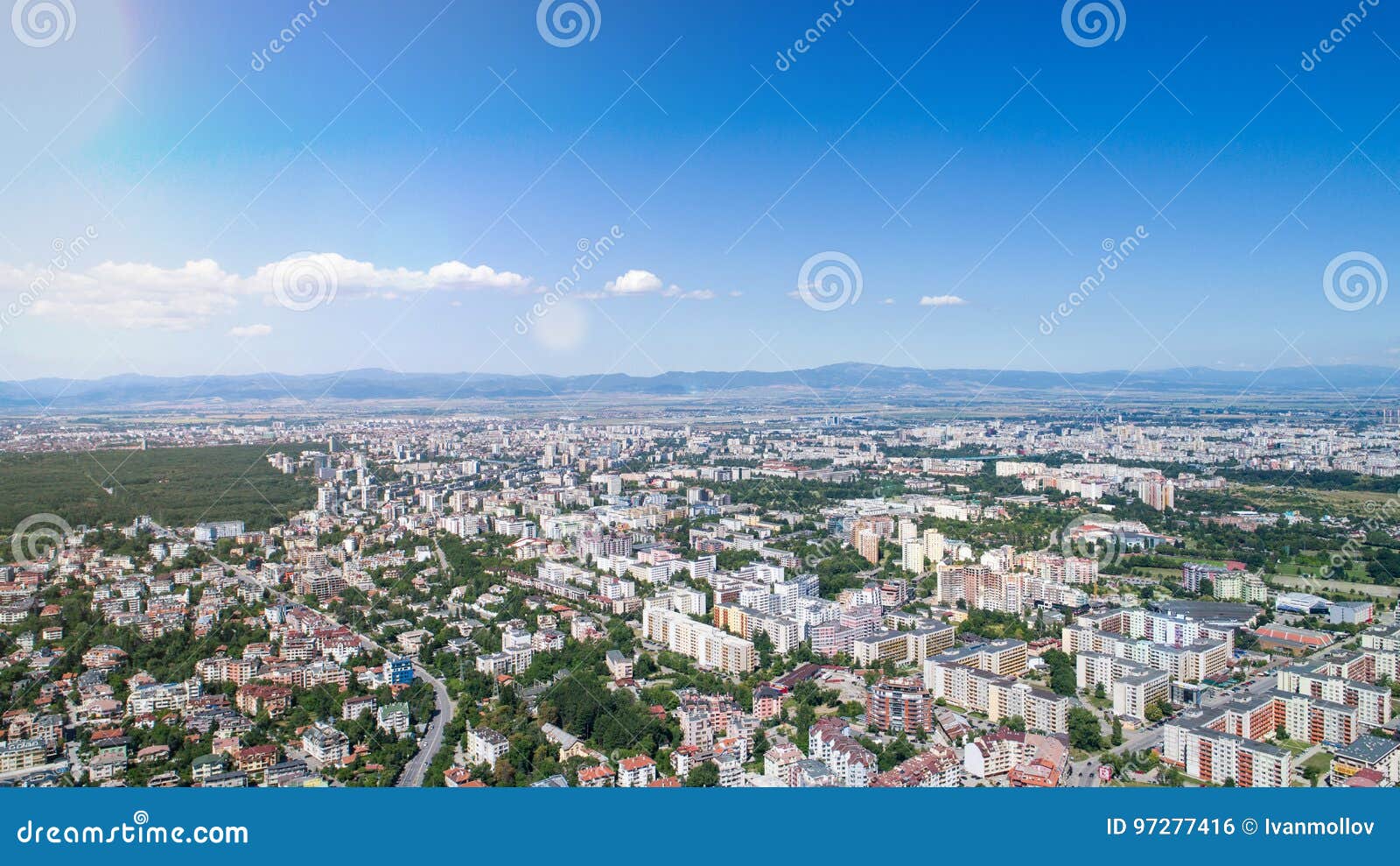Aerial View of City Sofia editorial photo. Image of high - 97277416