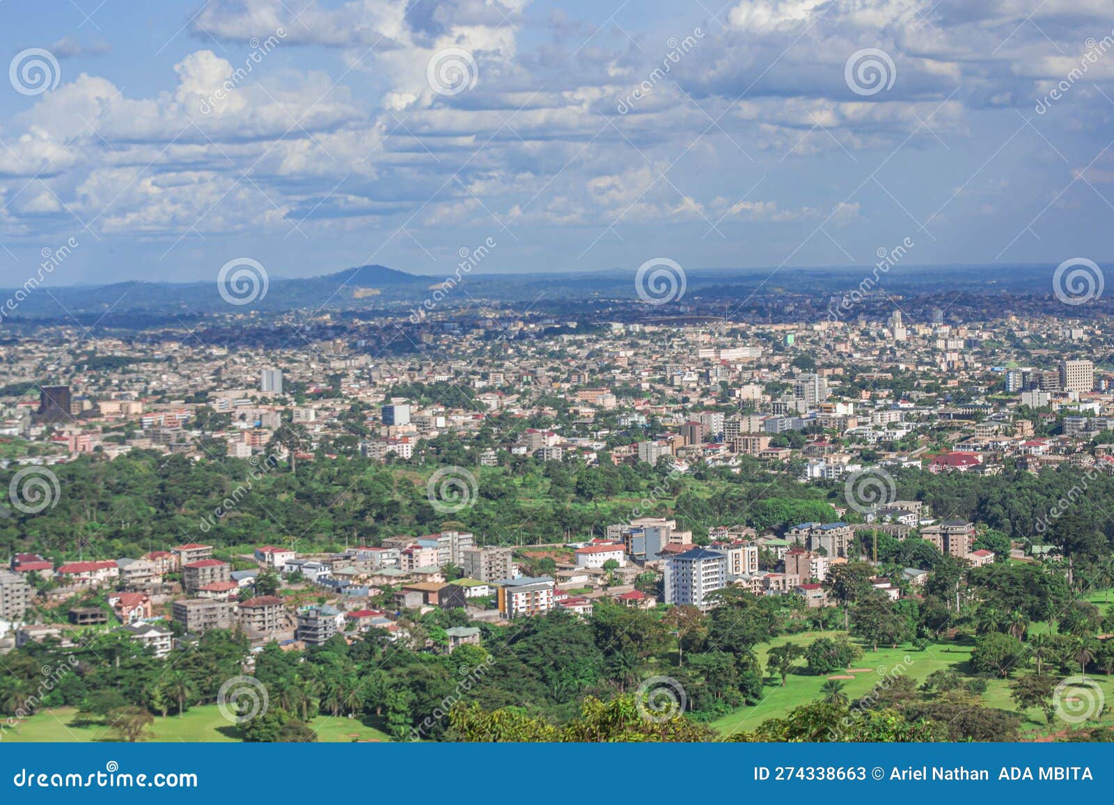 Aerial View of the City of Yaounde, from the Heights of Mount Febe in ...