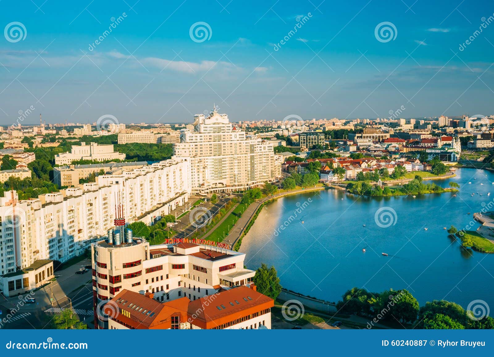 Aerial View, Cityscape of Minsk, Belarus Stock Image - Image of roof ...
