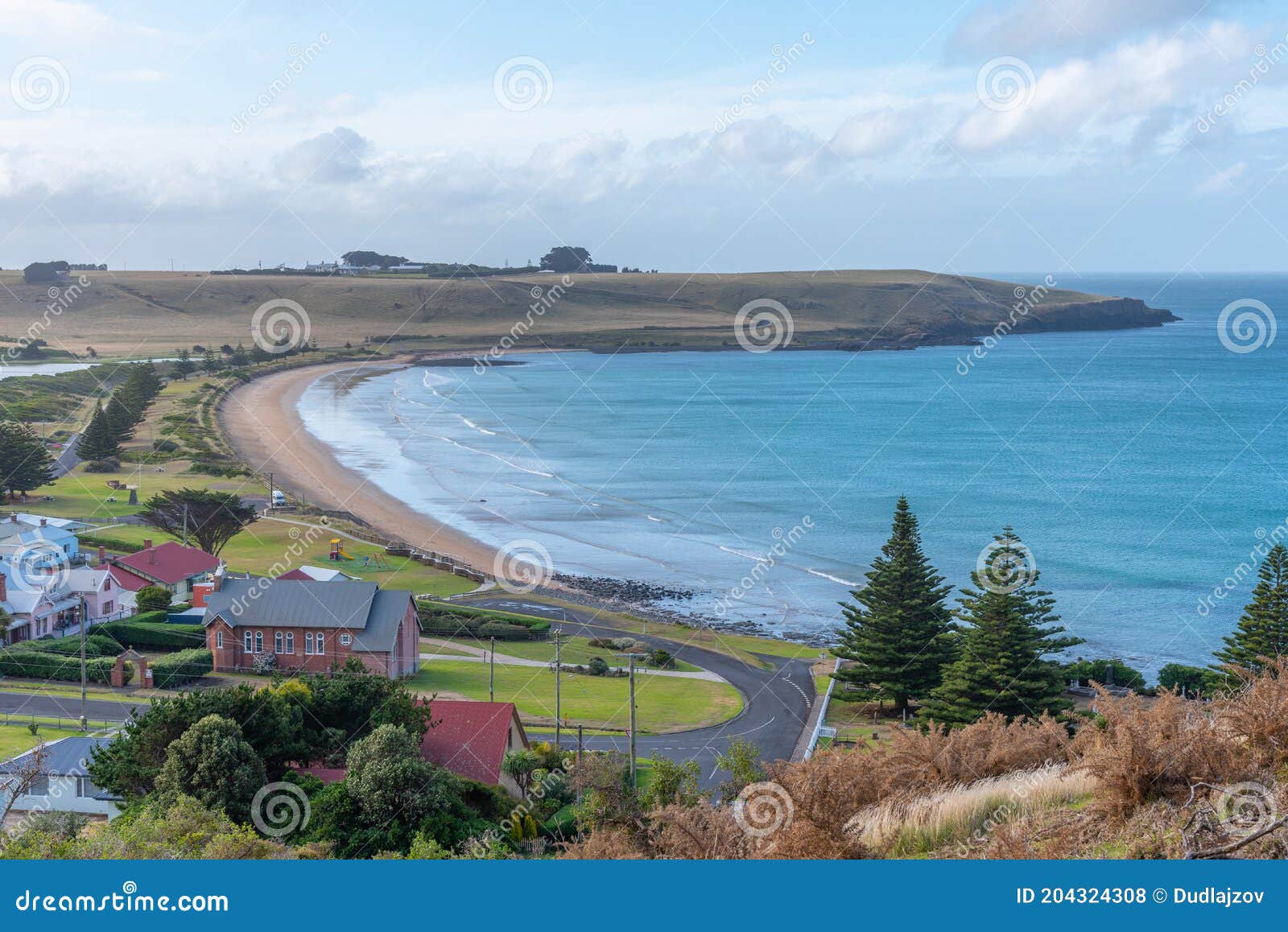 Aerial View of Cityscape of Stanley, Australia Stock Photo - Image of ...