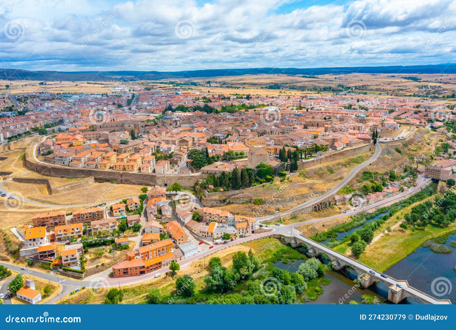 Aerial View of Ciudad Rodrigo in Spain Stock Image - Image of church ...
