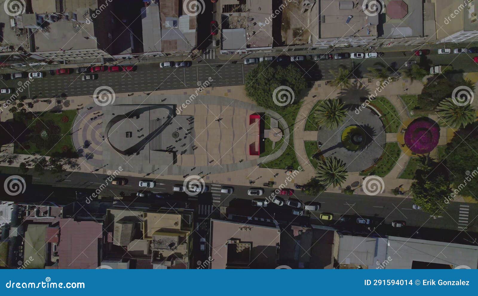 Aerial View of the Civic Walk of Tacna. Stock Footage - Video of arch, peruvian: 291594014