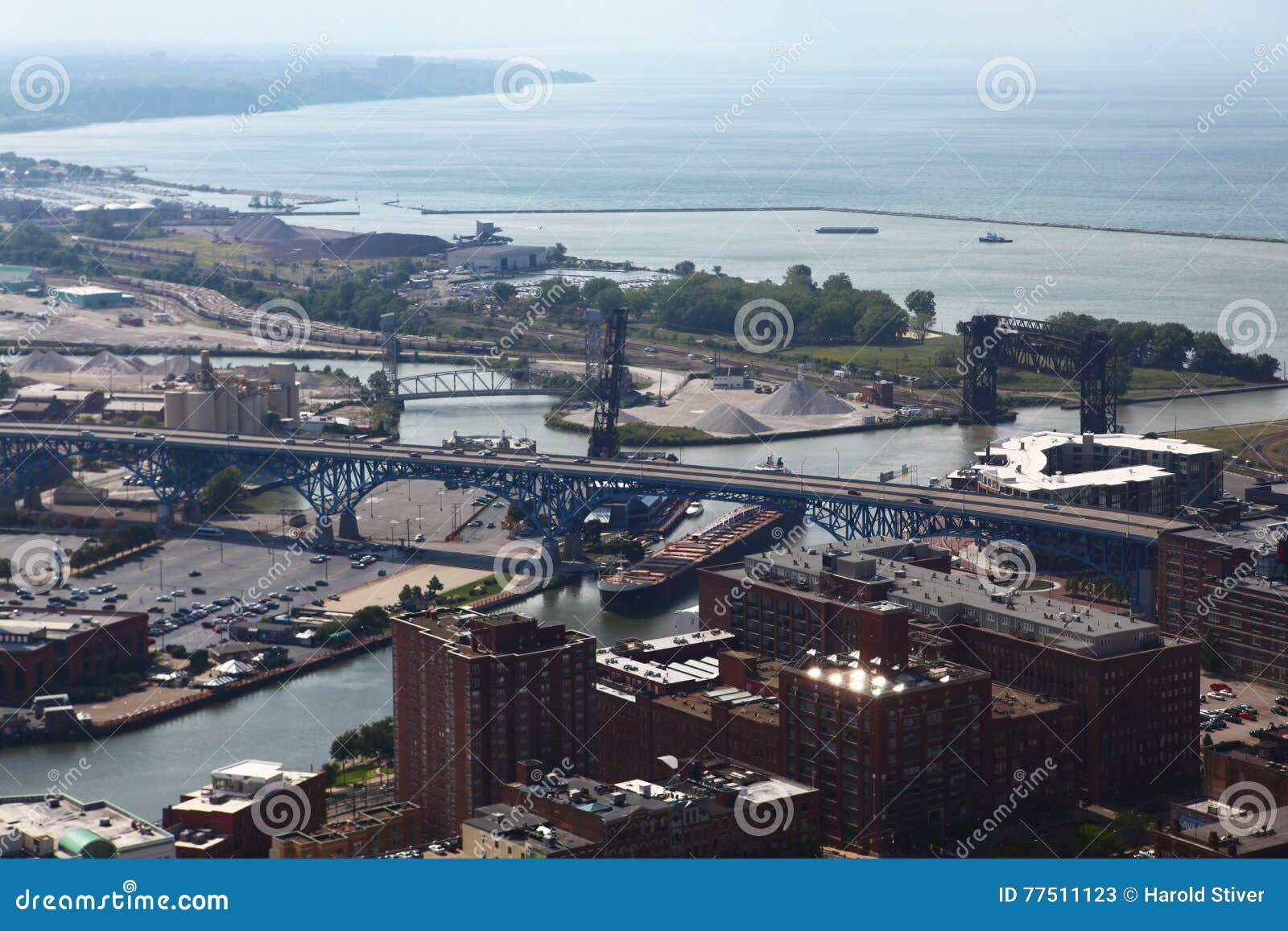 Aerial View of Cleveland, Ohio Stock Image - Image of skyscraper ...