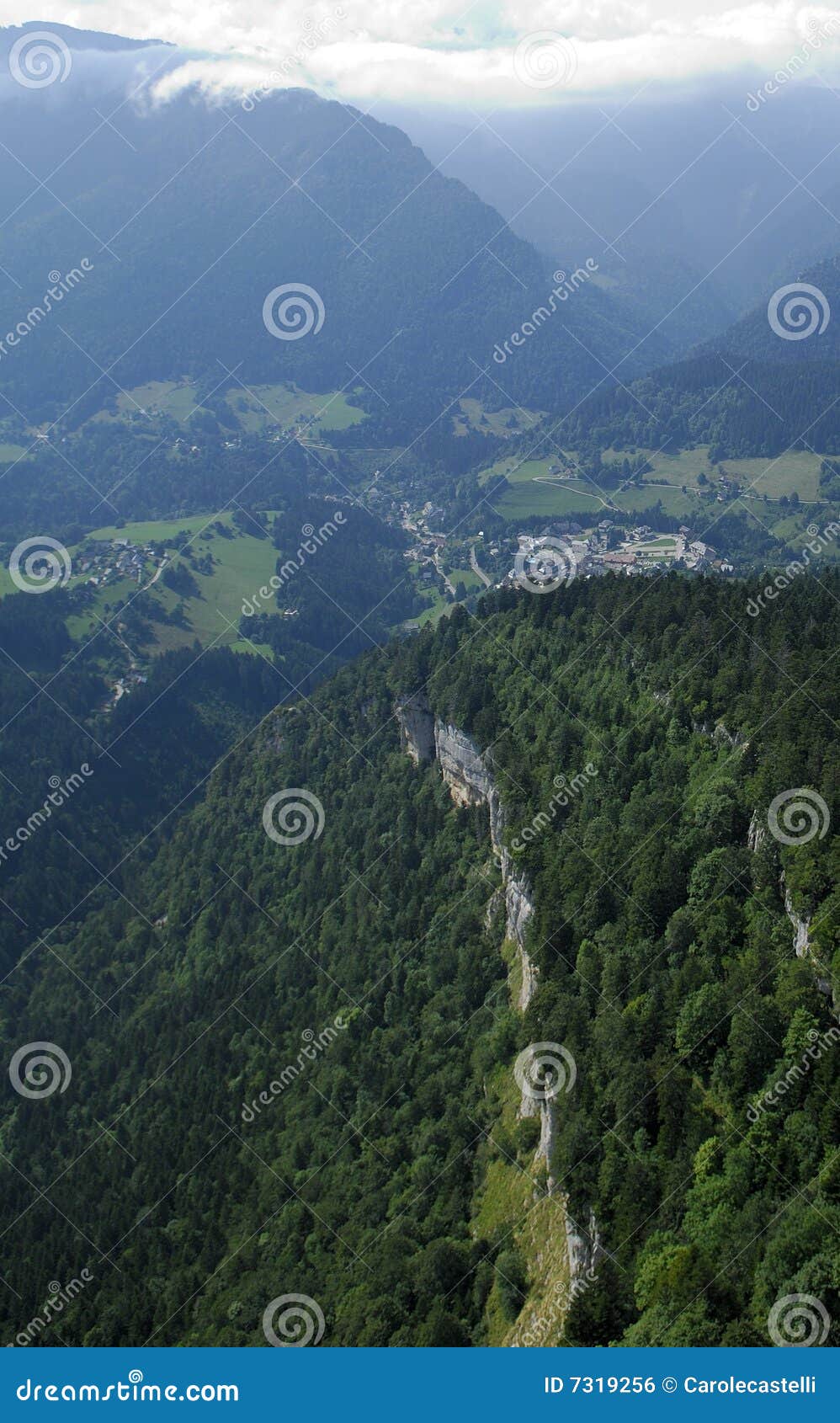 Aerial View of Cliff in Chartreuse Valley Stock Photo - Image of alps ...