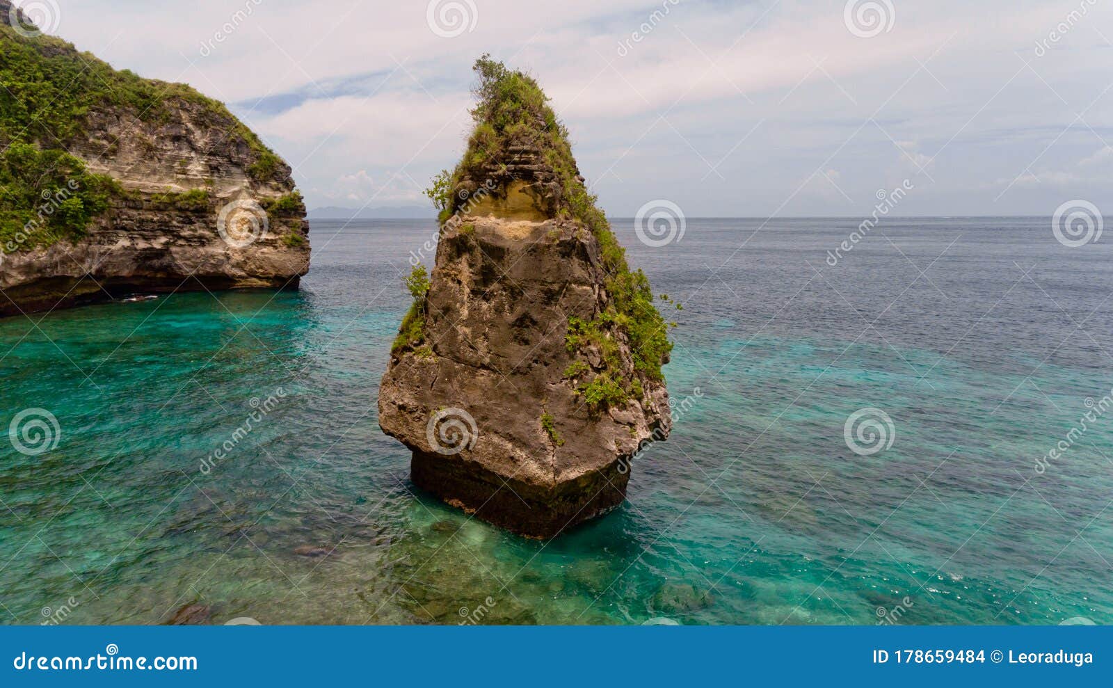 Aerial View of a Cliff in the Sea on the Beach. Stock Photo - Image of ...