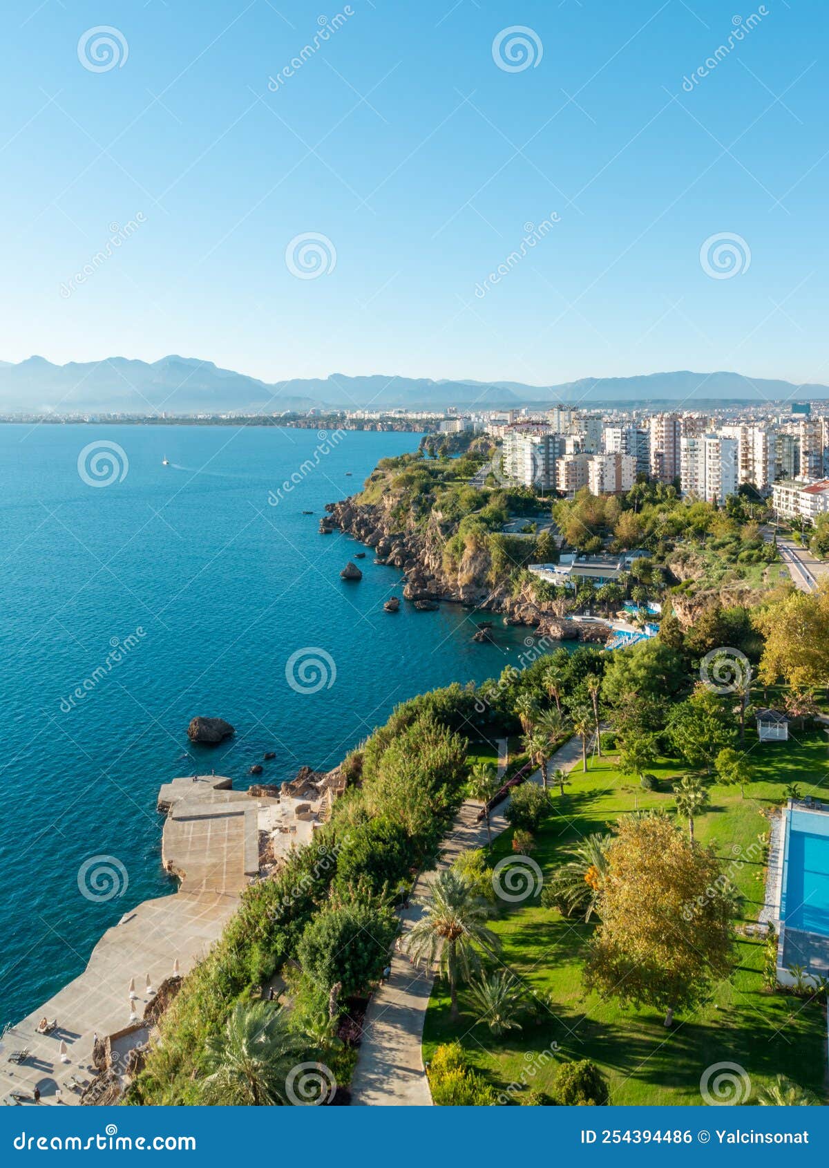 Aerial View of the Cliffs of Antalya, Turkey on a Sunny and Clear Day ...