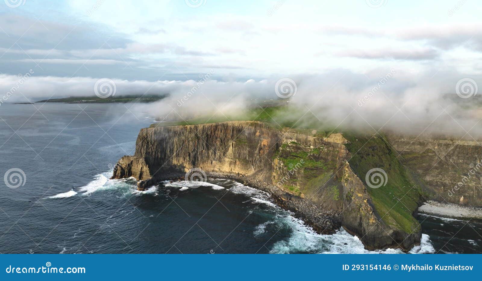 Flying Over the Clouds Above the Cliffs of Moher 4k Stock Footage ...