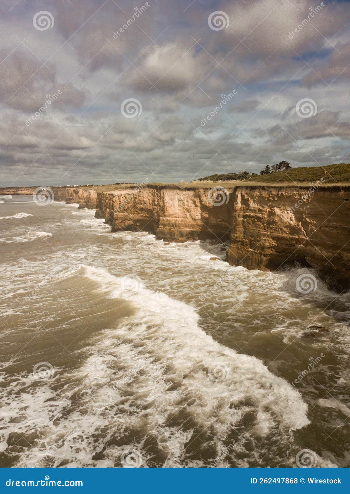 Aerial View of Cliffs by the Sea Stock Photo - Image of miramar, plata ...