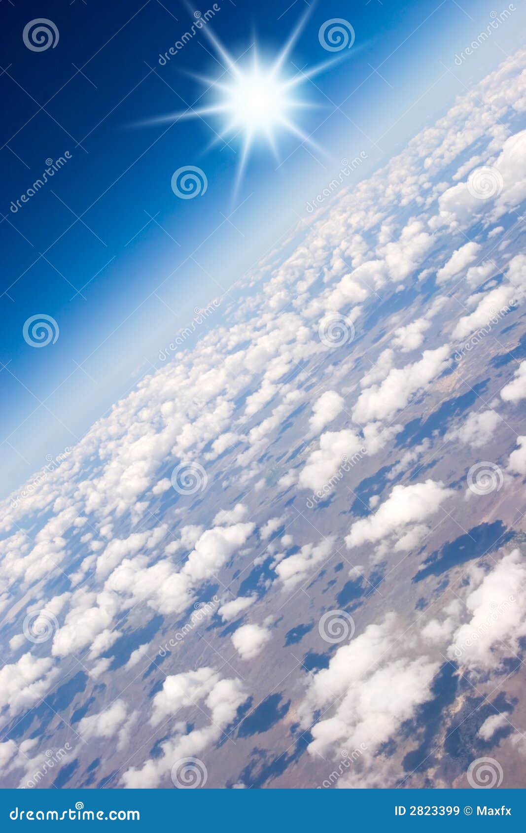 View Of The Sky And Clouds From The Top Of Mount Galunggung Stock ...