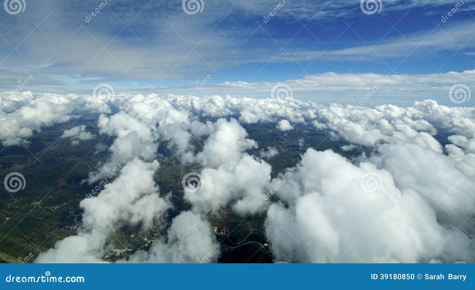 Aerial View of Clouds Over the Earth. Stock Photo - Image of horizon ...