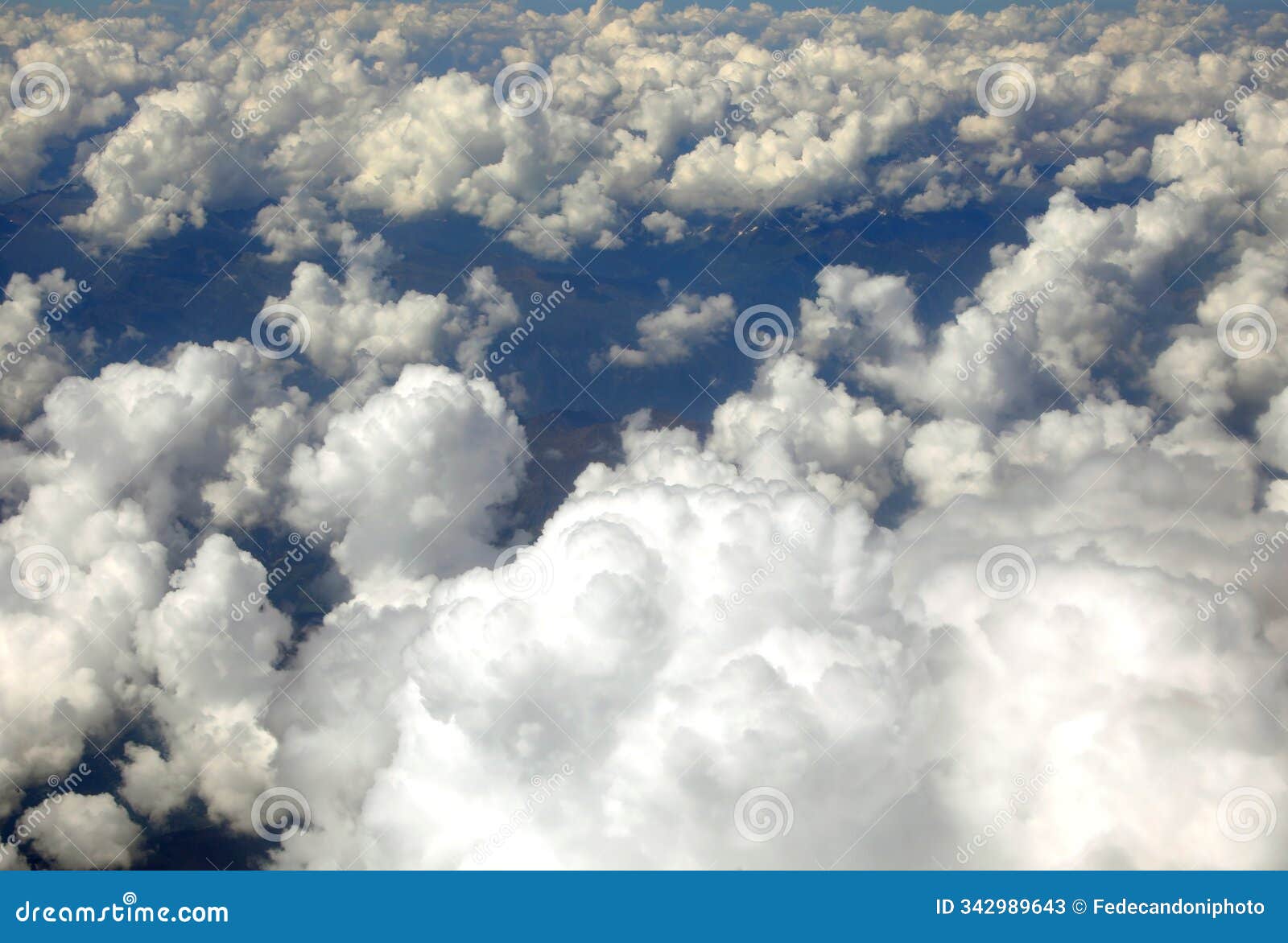 Aerial View Clouds Photographed Airplane during Transcontinental Flight ...