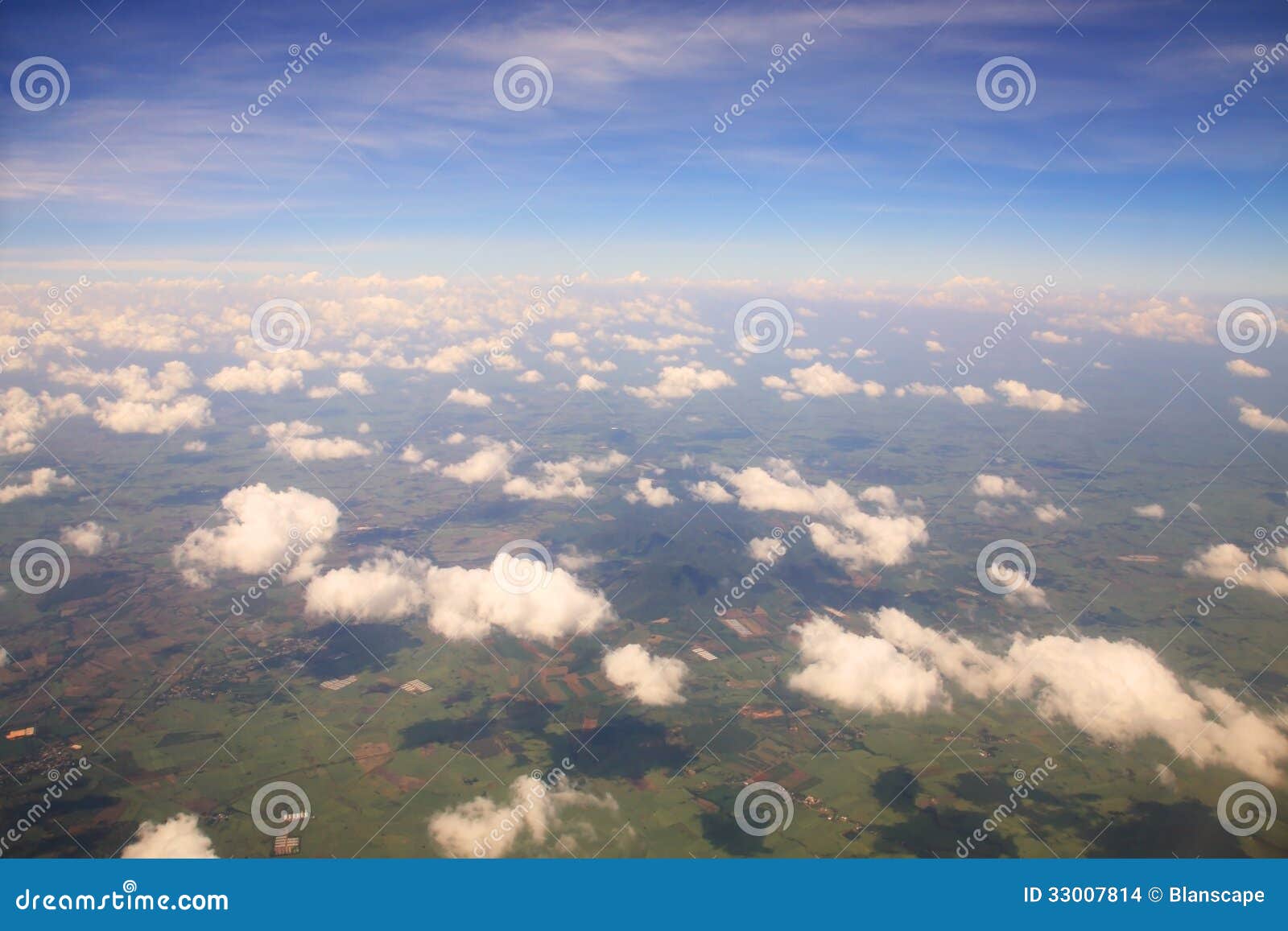 Aerial view of cloudscape stock photo. Image of airplane - 33007814