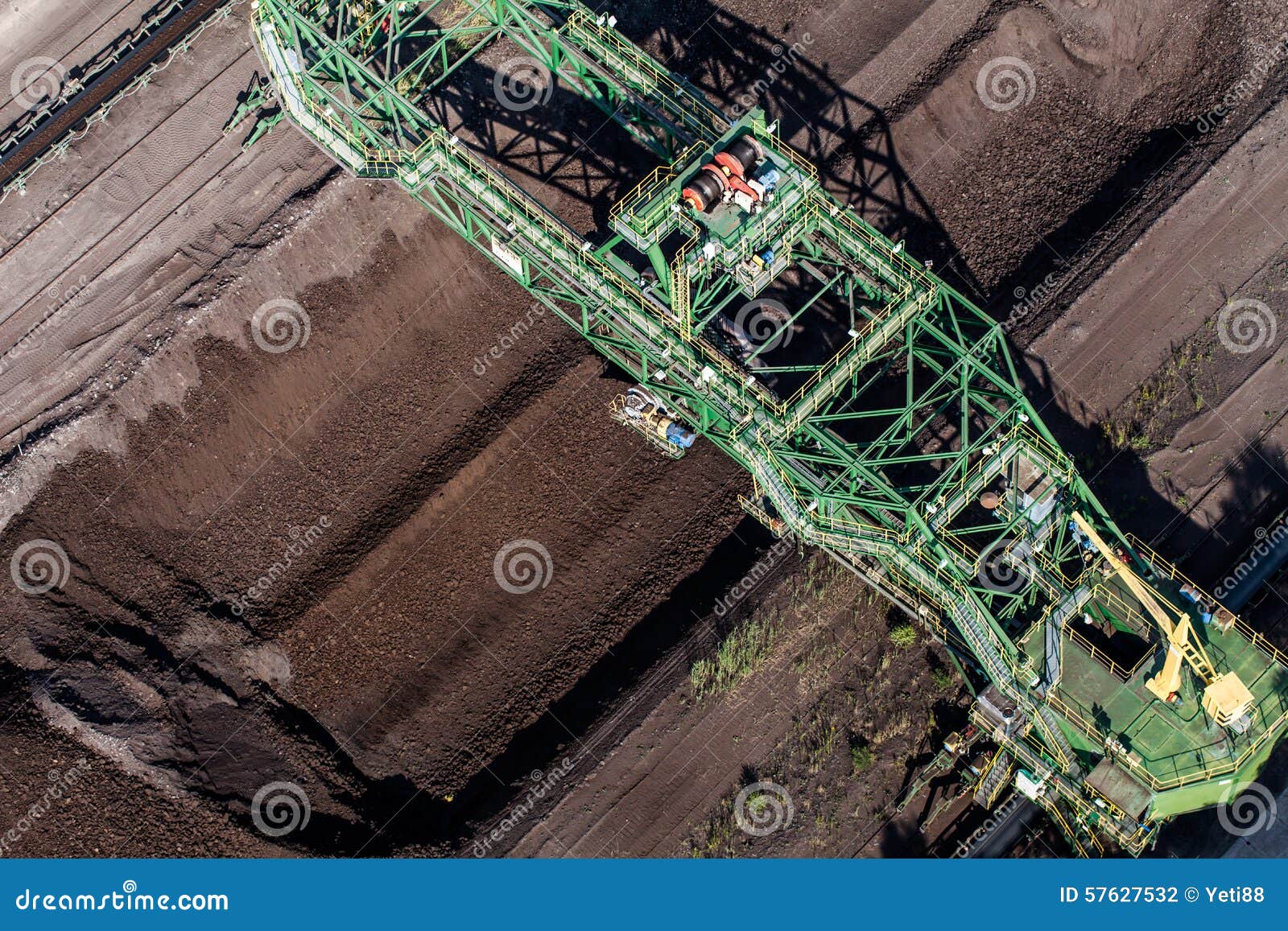 Aerial view of coal mine stock photo. Image of power - 57627532