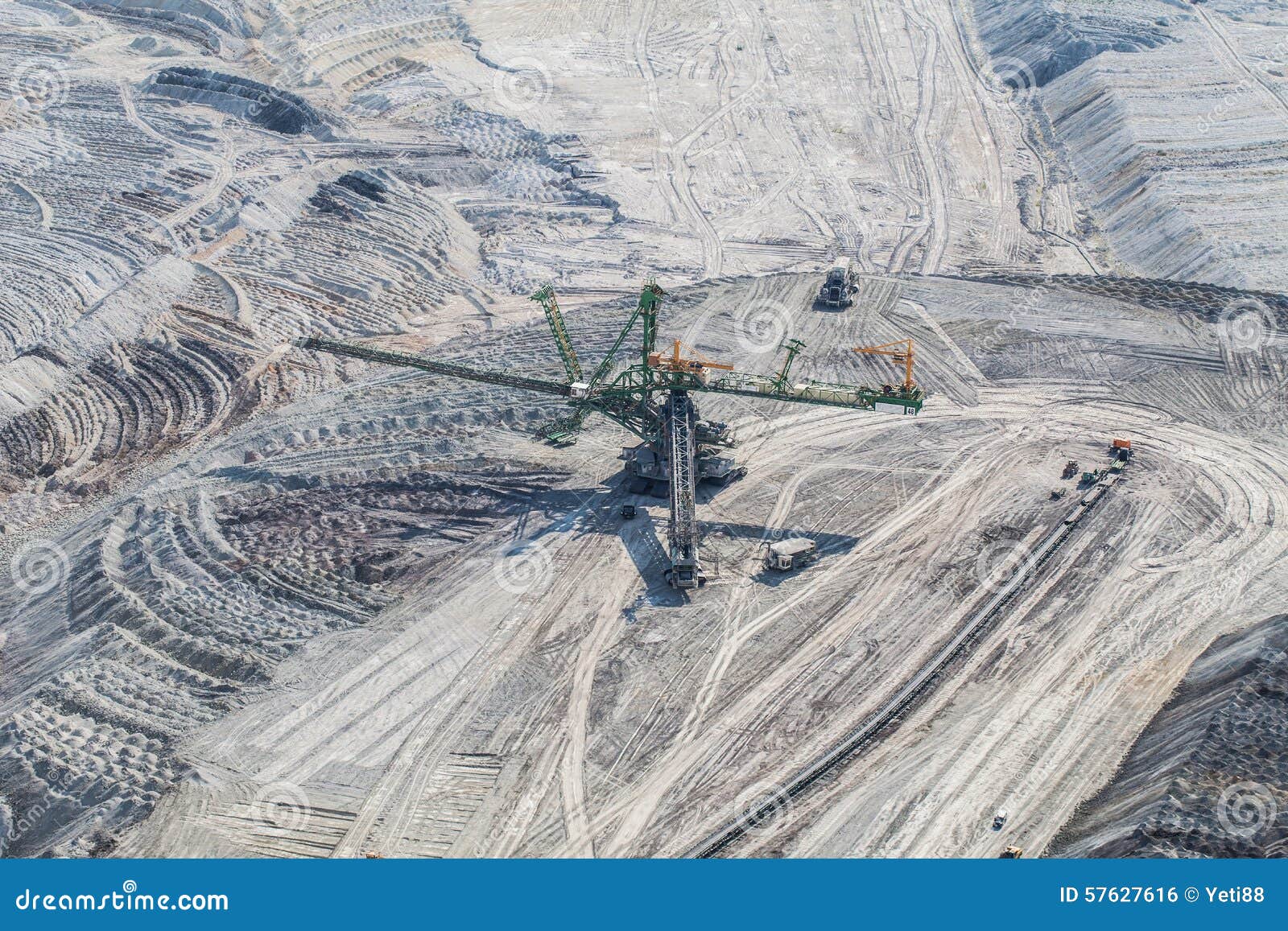 Aerial view of coal mine stock photo. Image of material - 57627616