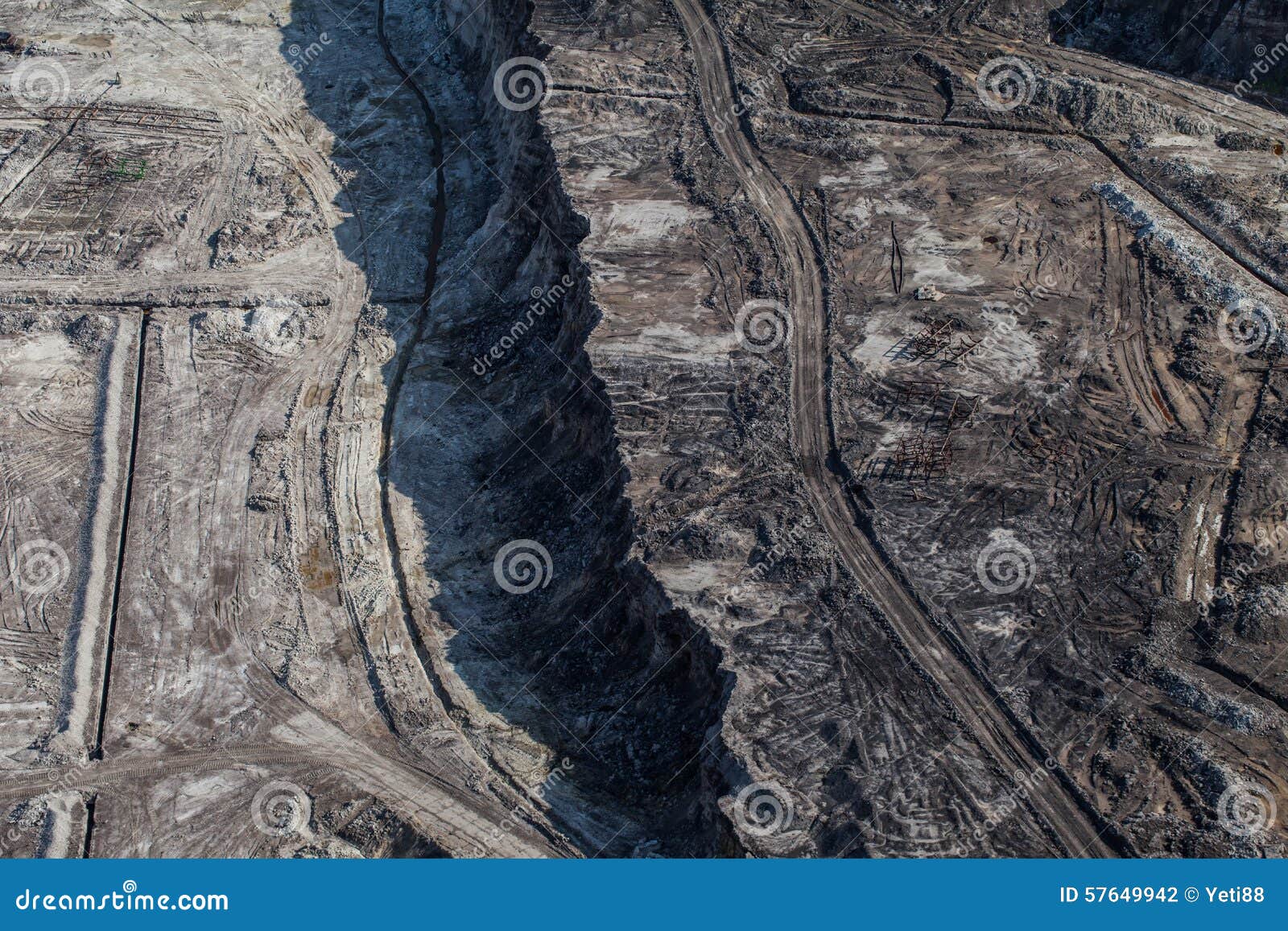 Aerial view of coal mine stock photo. Image of dredge - 57649942