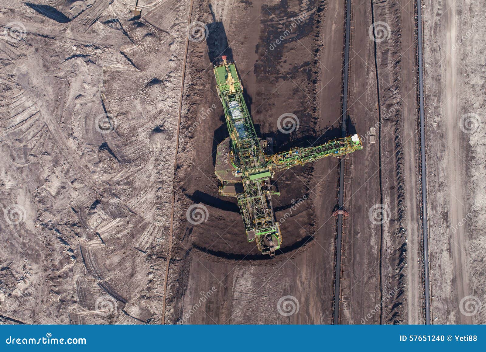 Aerial view of coal mine stock photo. Image of excavator - 57651240