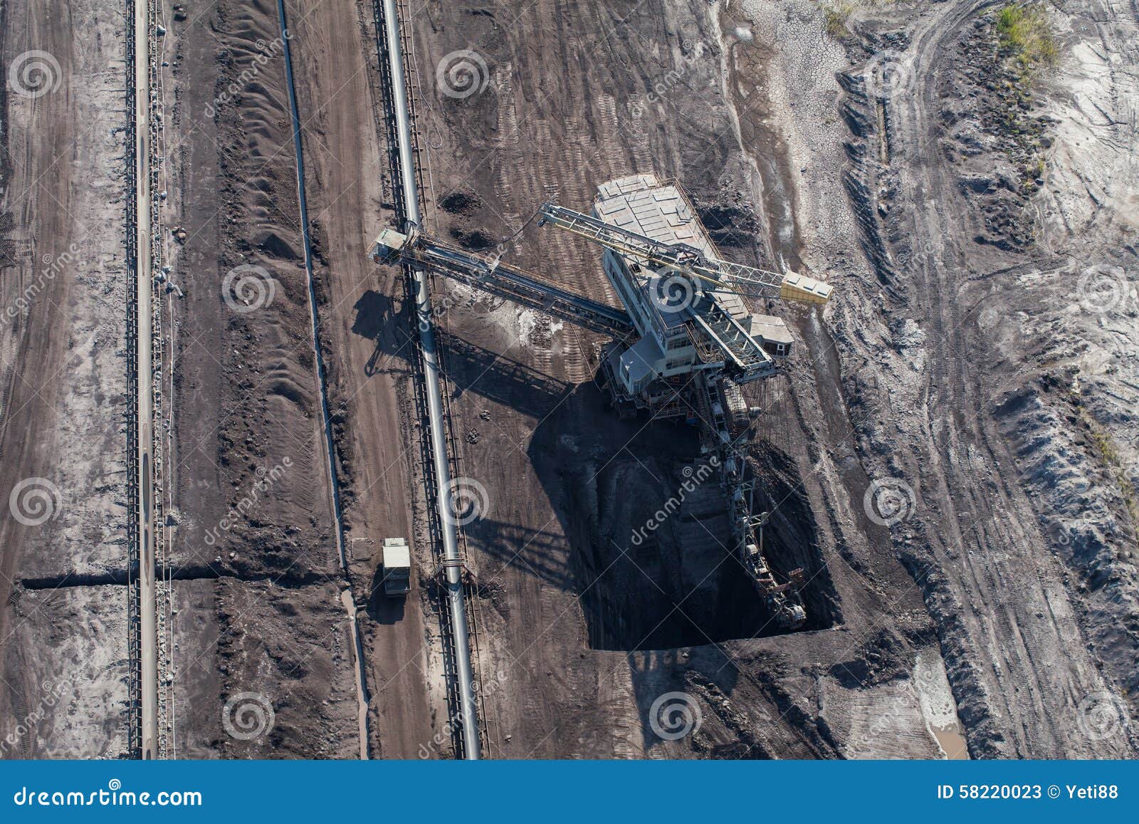 Aerial view of coal mine stock image. Image of digger - 58220023